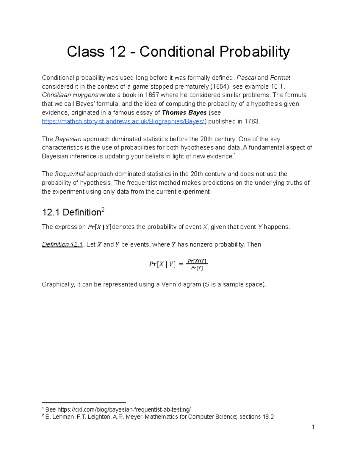 Class 12 - Conditional Probability - Class 12 - Conditional Probability ...