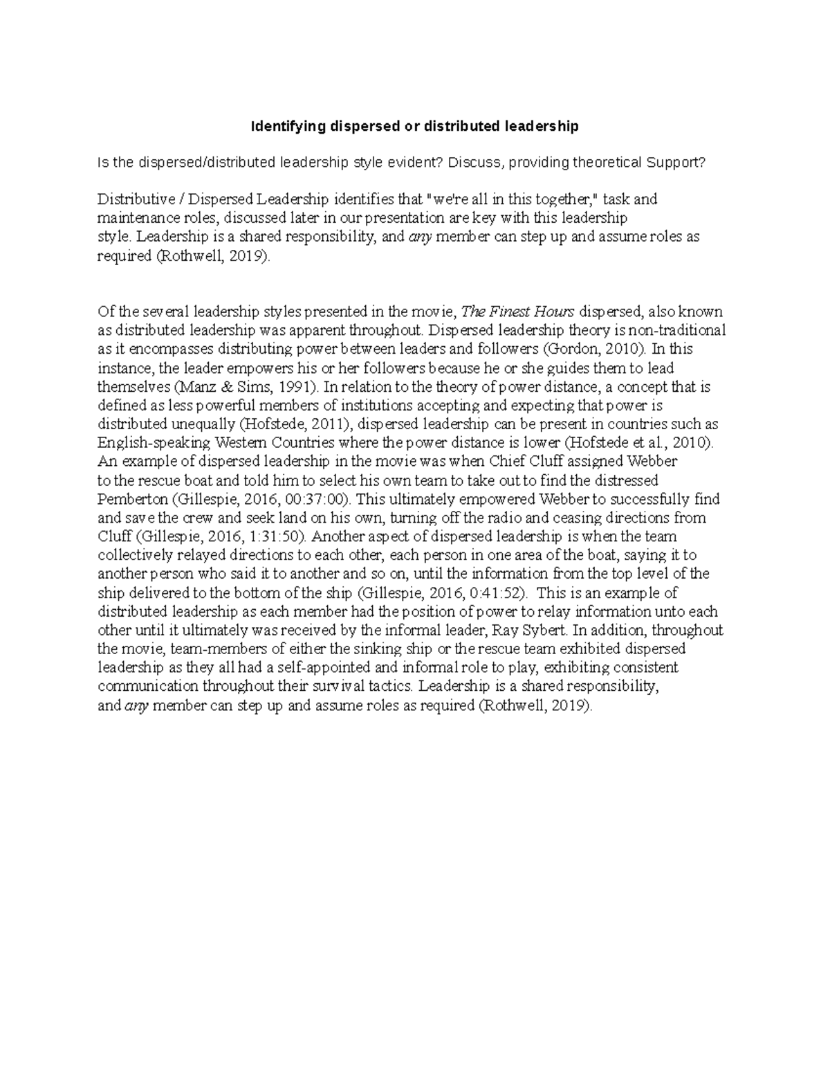 Identifying dispersed or distributed leadership - Studocu