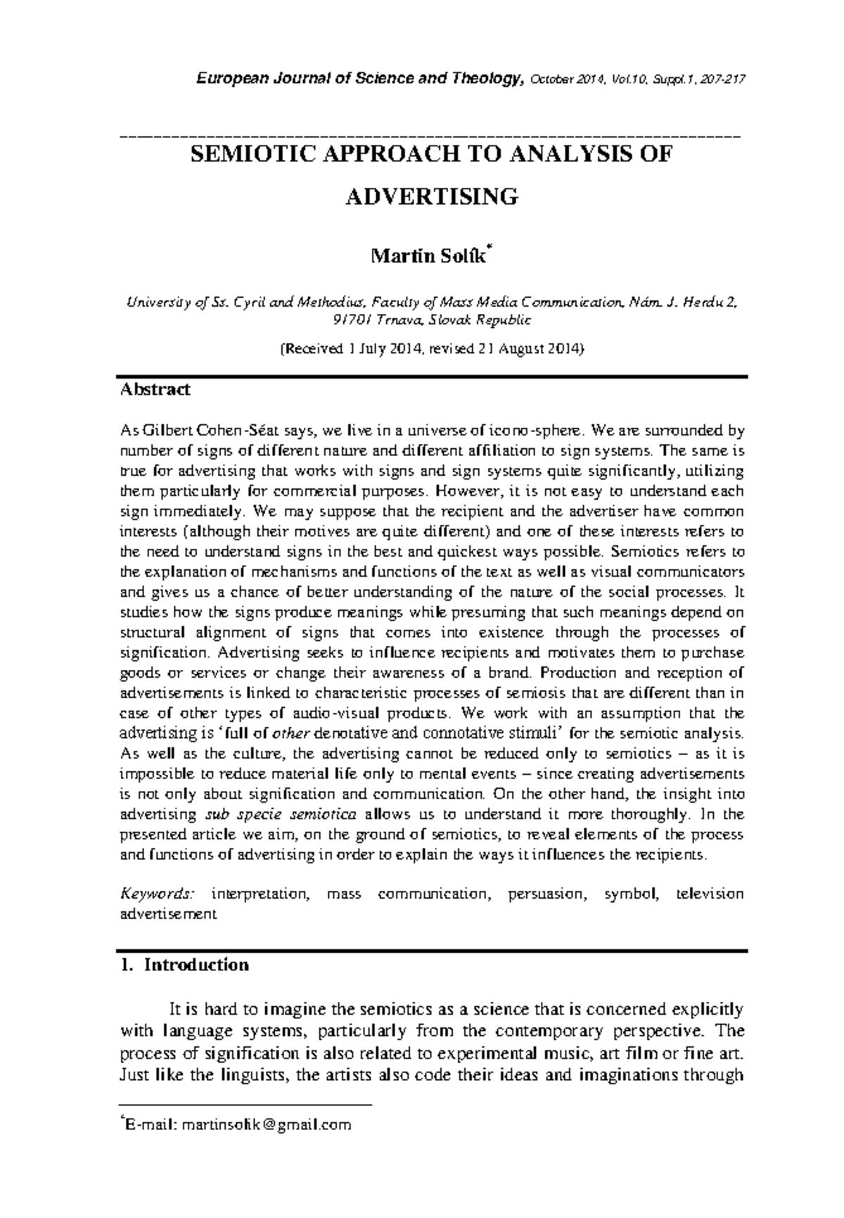 21 Solik - Reading - European Journal of Science and Theology, October ...