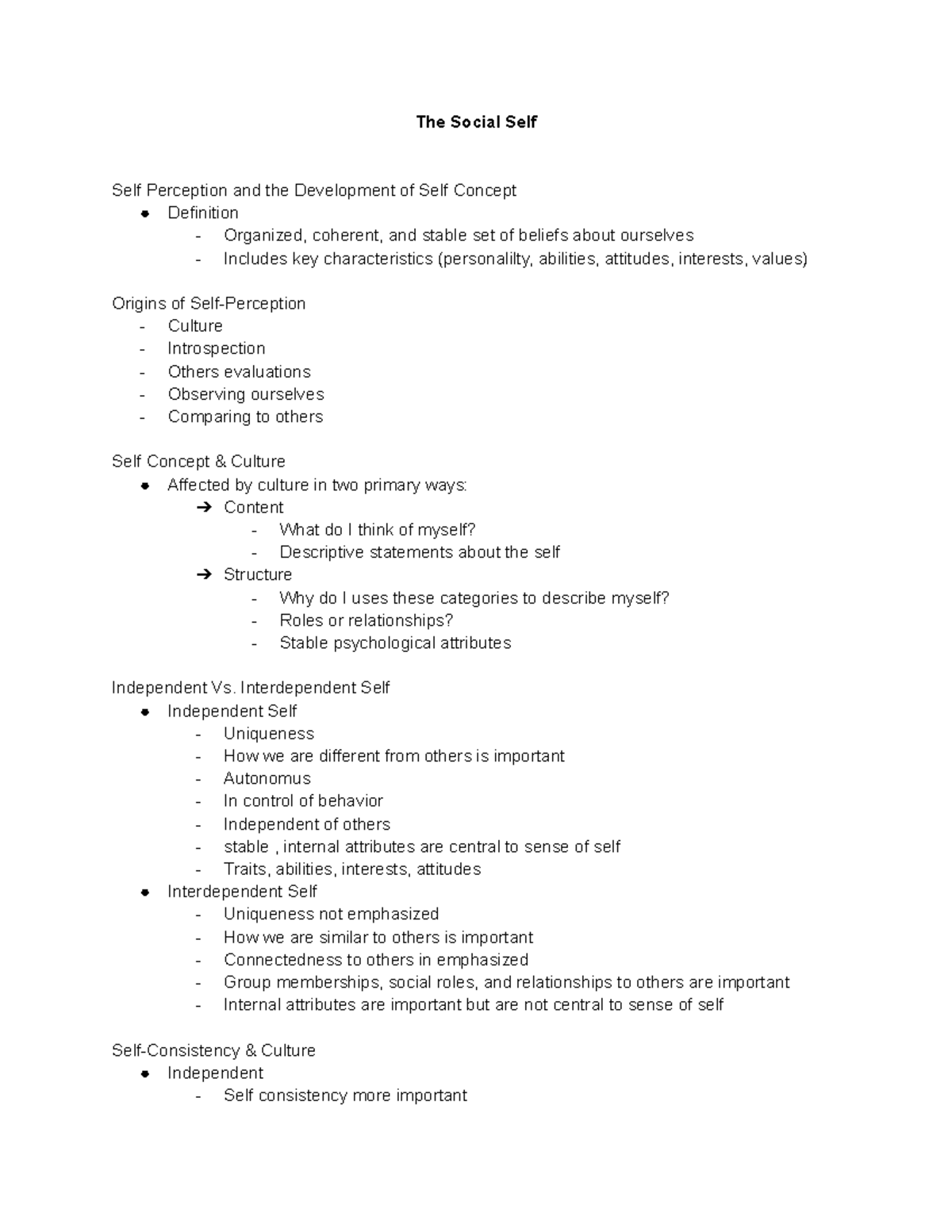 The Social Self - The Social Self Self Perception and the Development ...