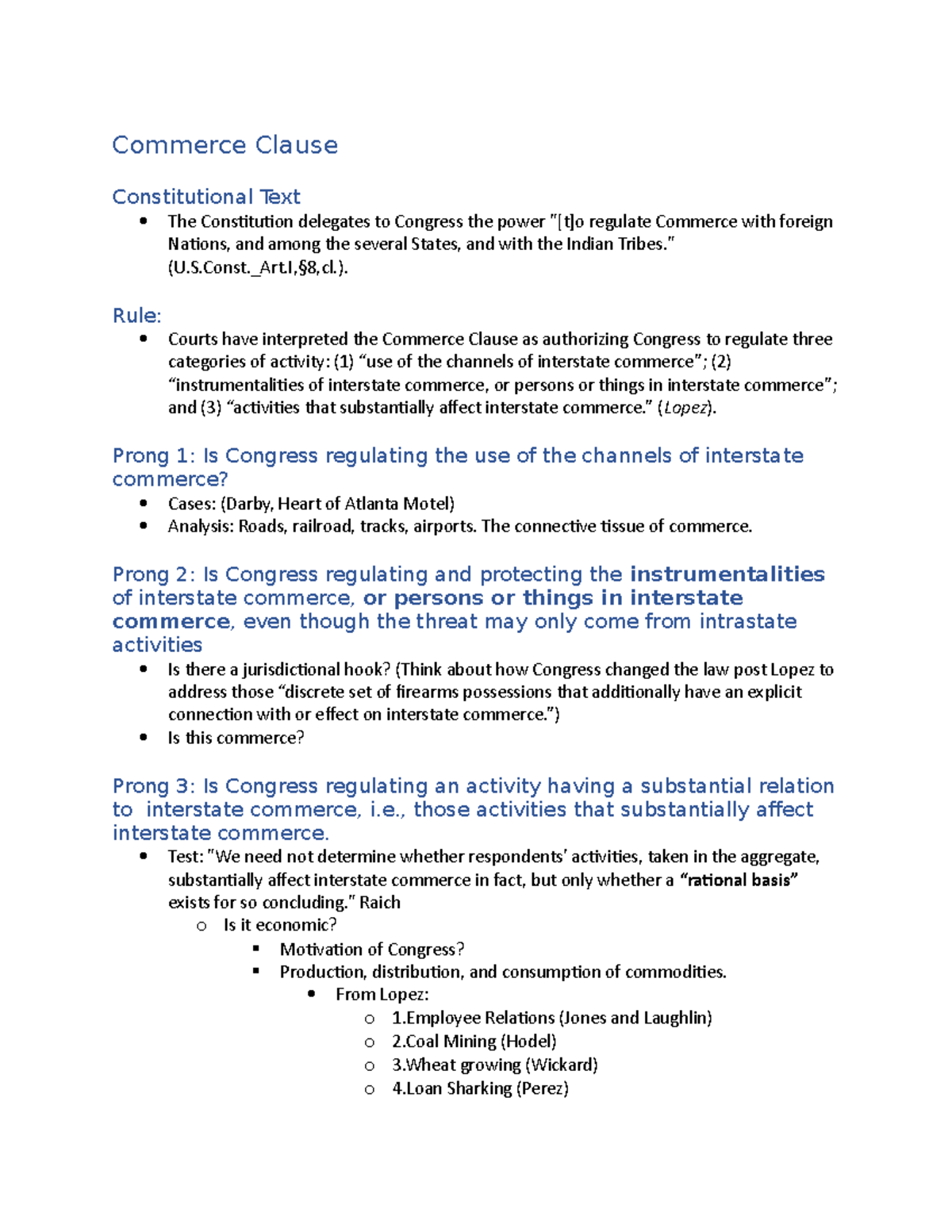 Week of 4-4 Outline AAP - Con law notes for final exam and for the ...