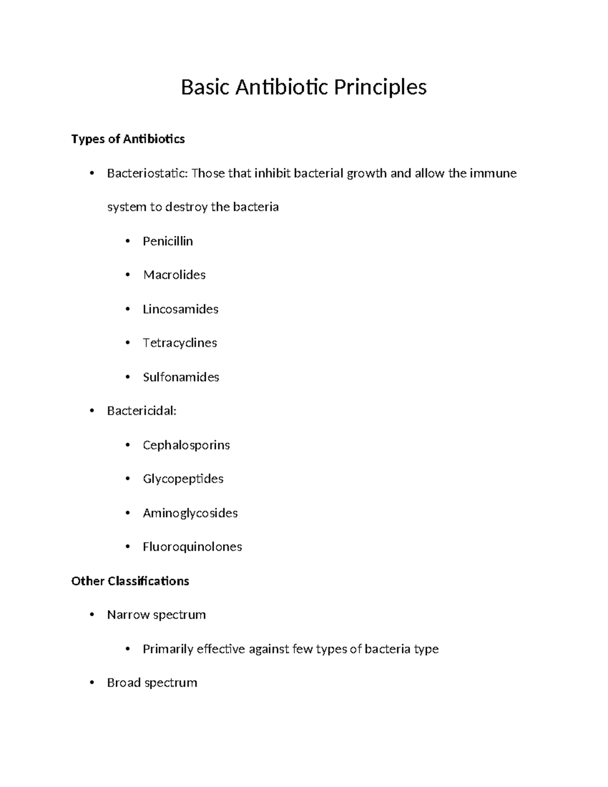 Basic Antibiotic Principles - Basic Antibiotic Principles Types of ...