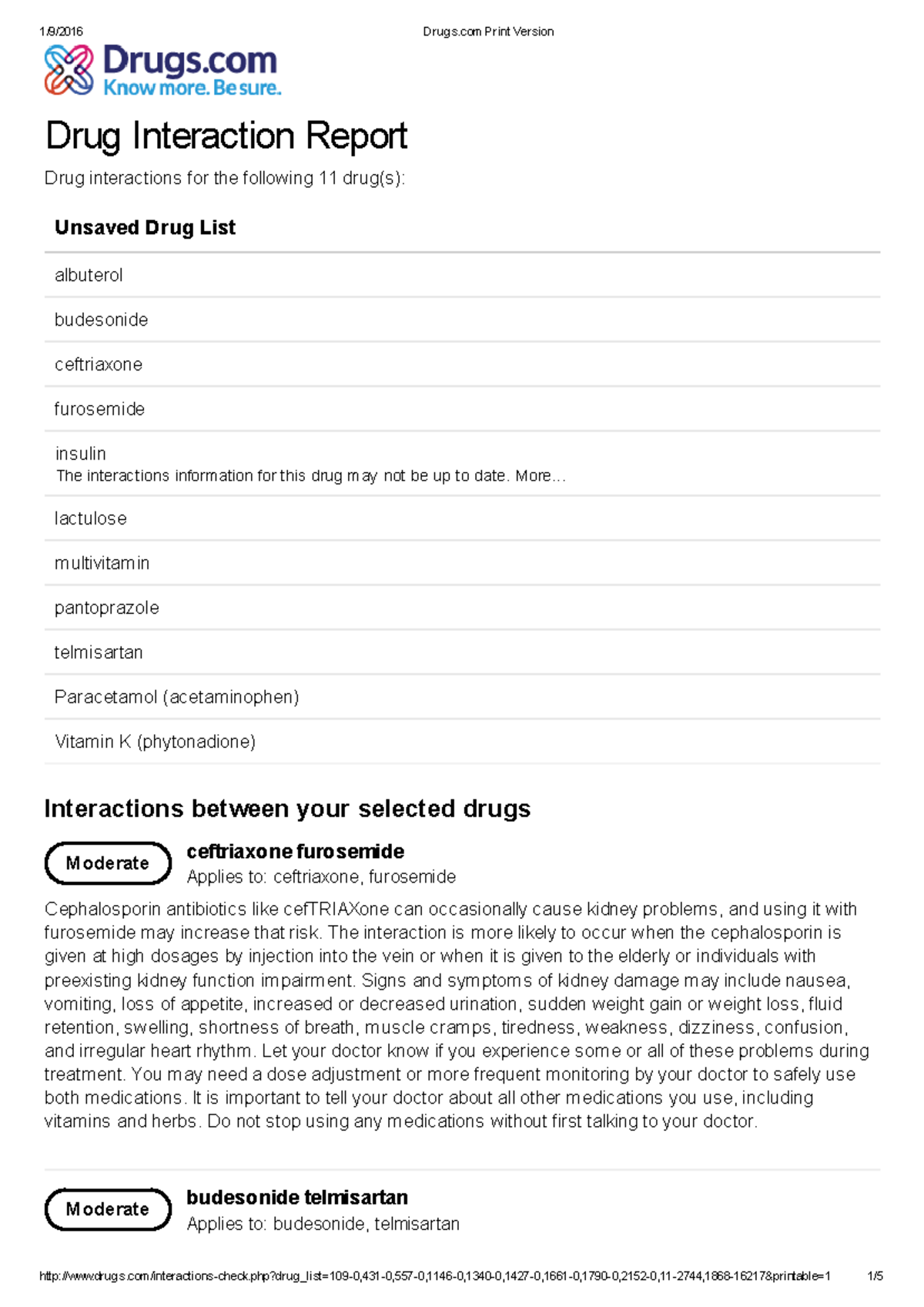 Drugs interaction case-8 - Moderate Moderate Drug Interaction Report ...