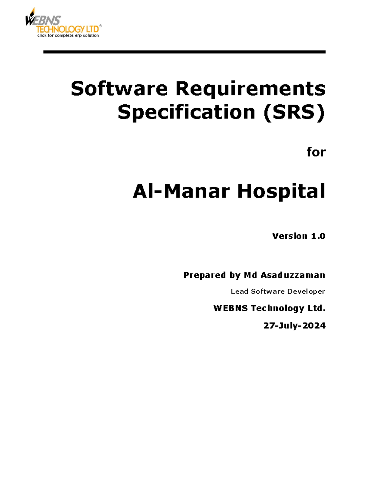Srs template - N/A - Software Requirements Specification (SRS) for Al ...