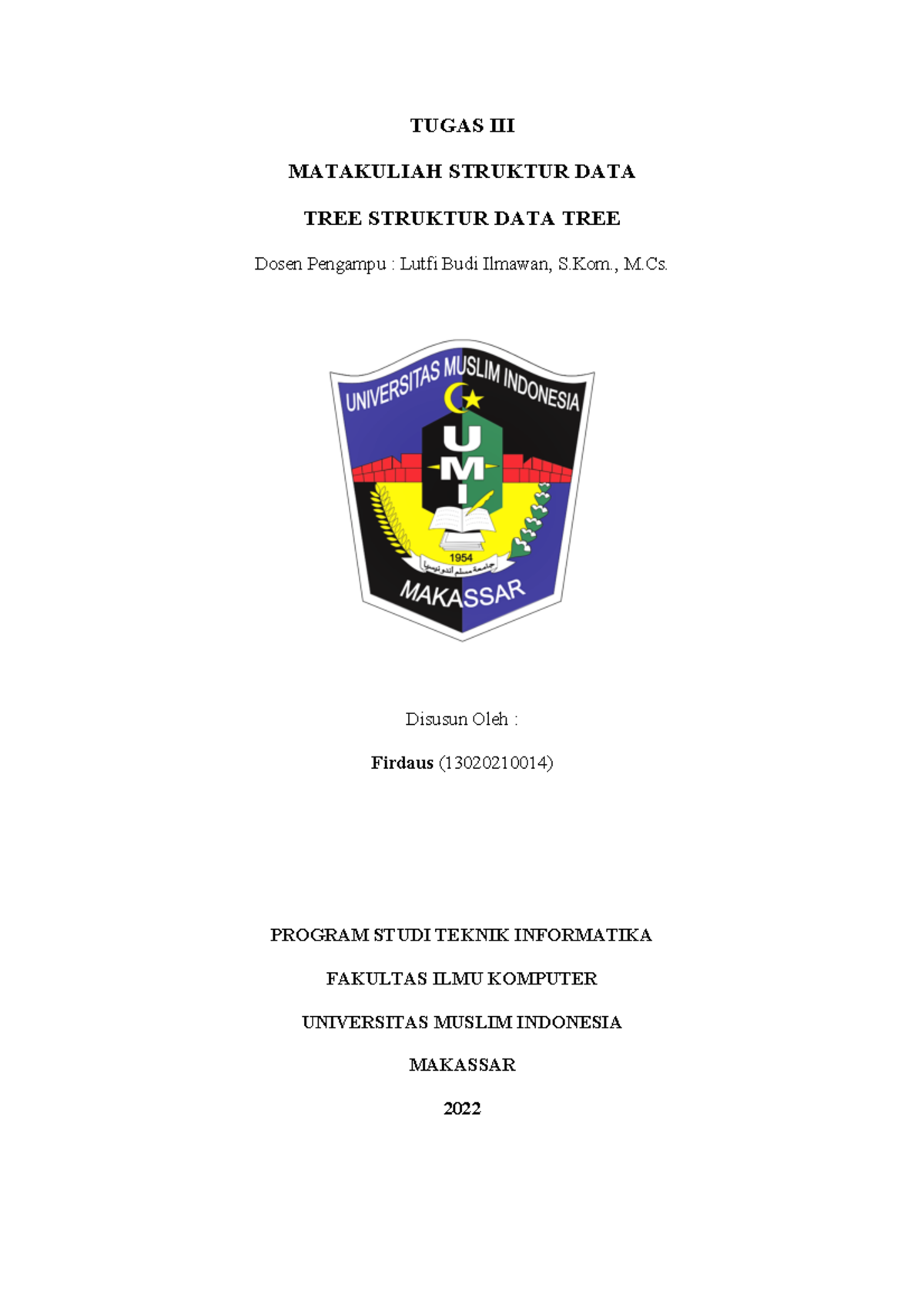 Tree Struktur Data Tree Tugas Iii Matakuliah Struktur Data Tree