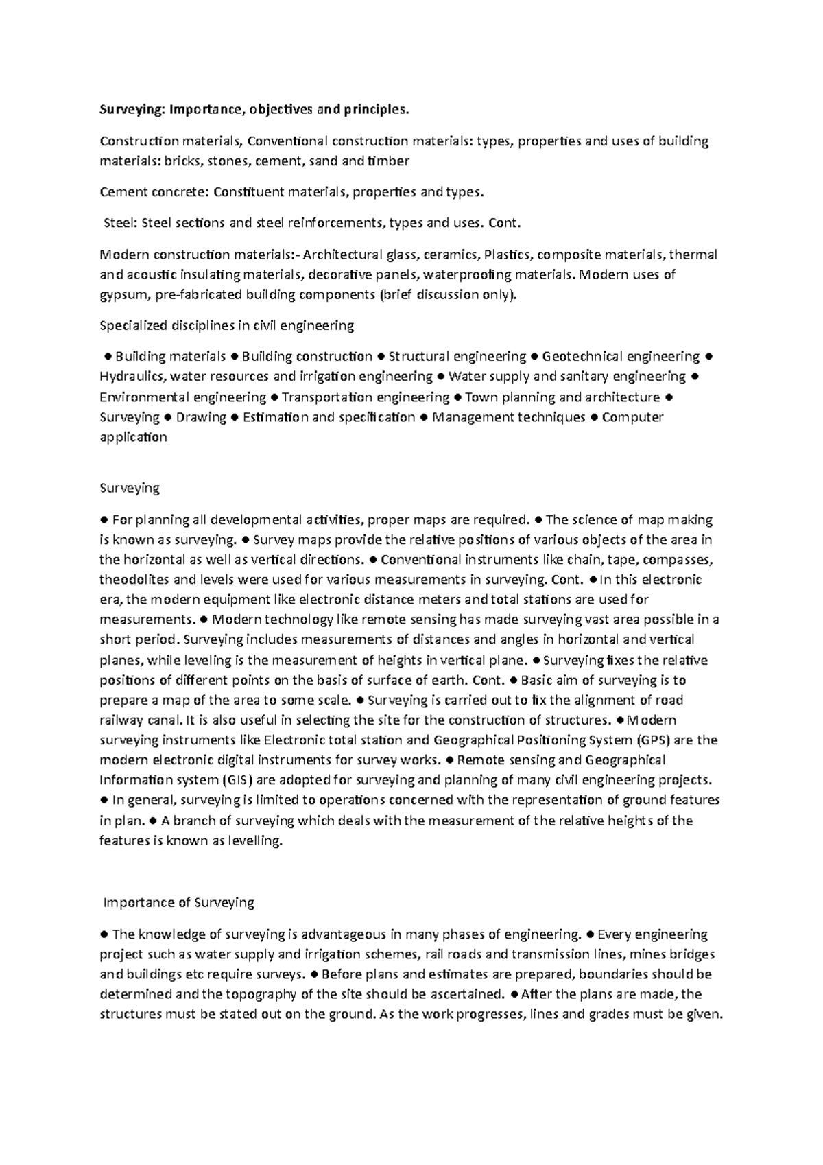 Survaying importance - Surveying: Importance, objectives and principles ...