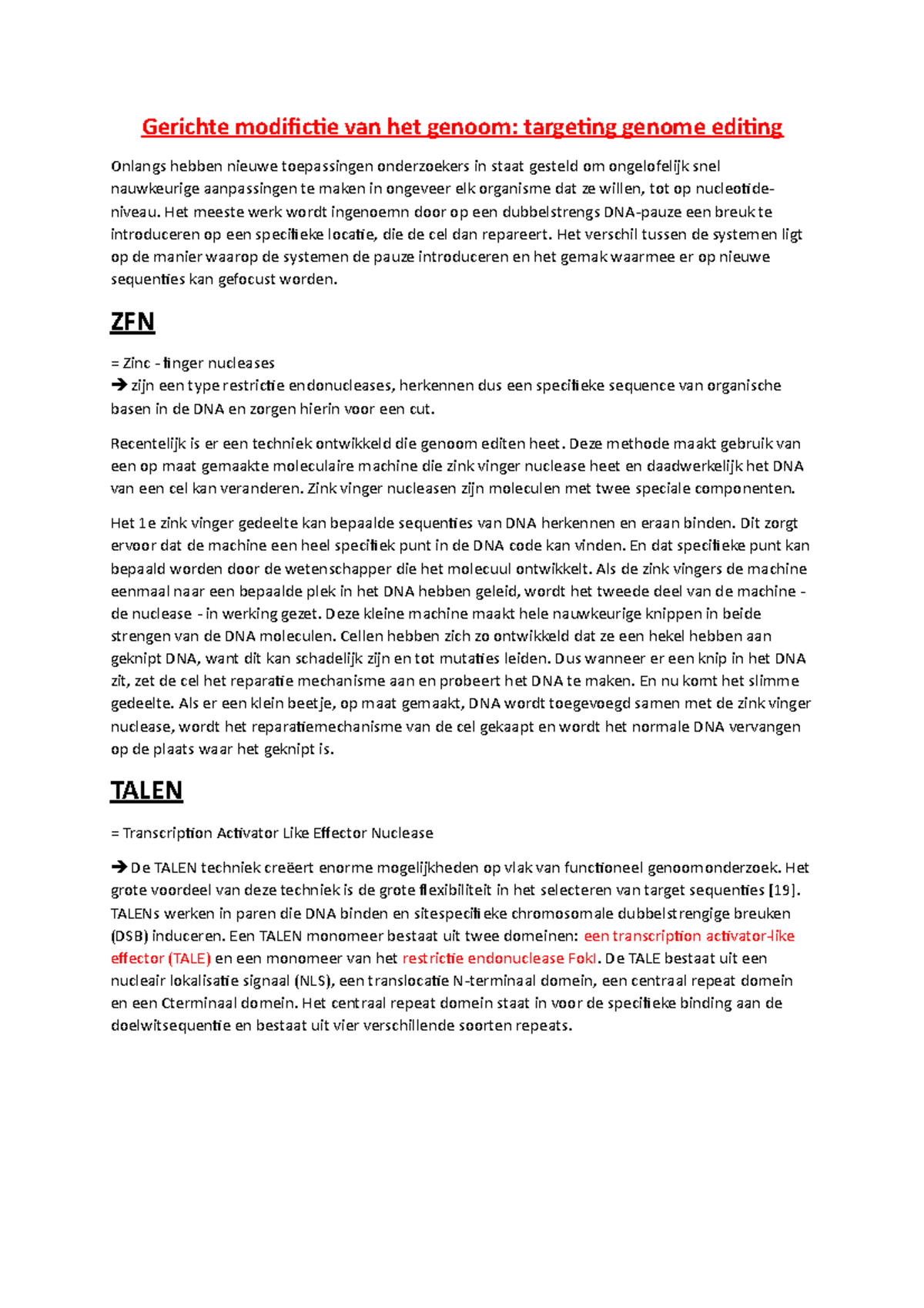 ZFN en Talen; cripr-cas systeem zijn componenten op vector voor genome ...