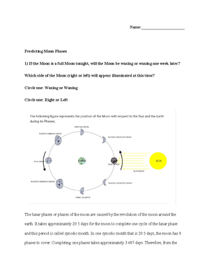 The Cause of Moon Phases - The Cause of Moon Phases Figure 1 shows ...