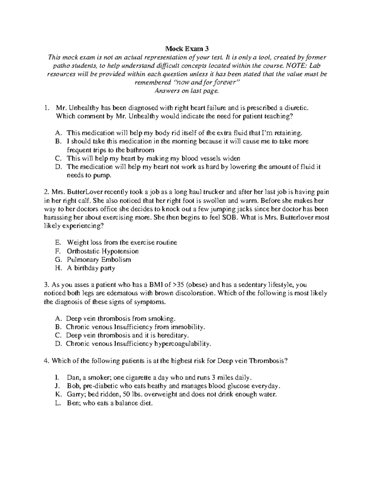 Mock 3 Exam - PRACTICE QUESTIONS - Mock Exam 3 This mock exam is not an ...