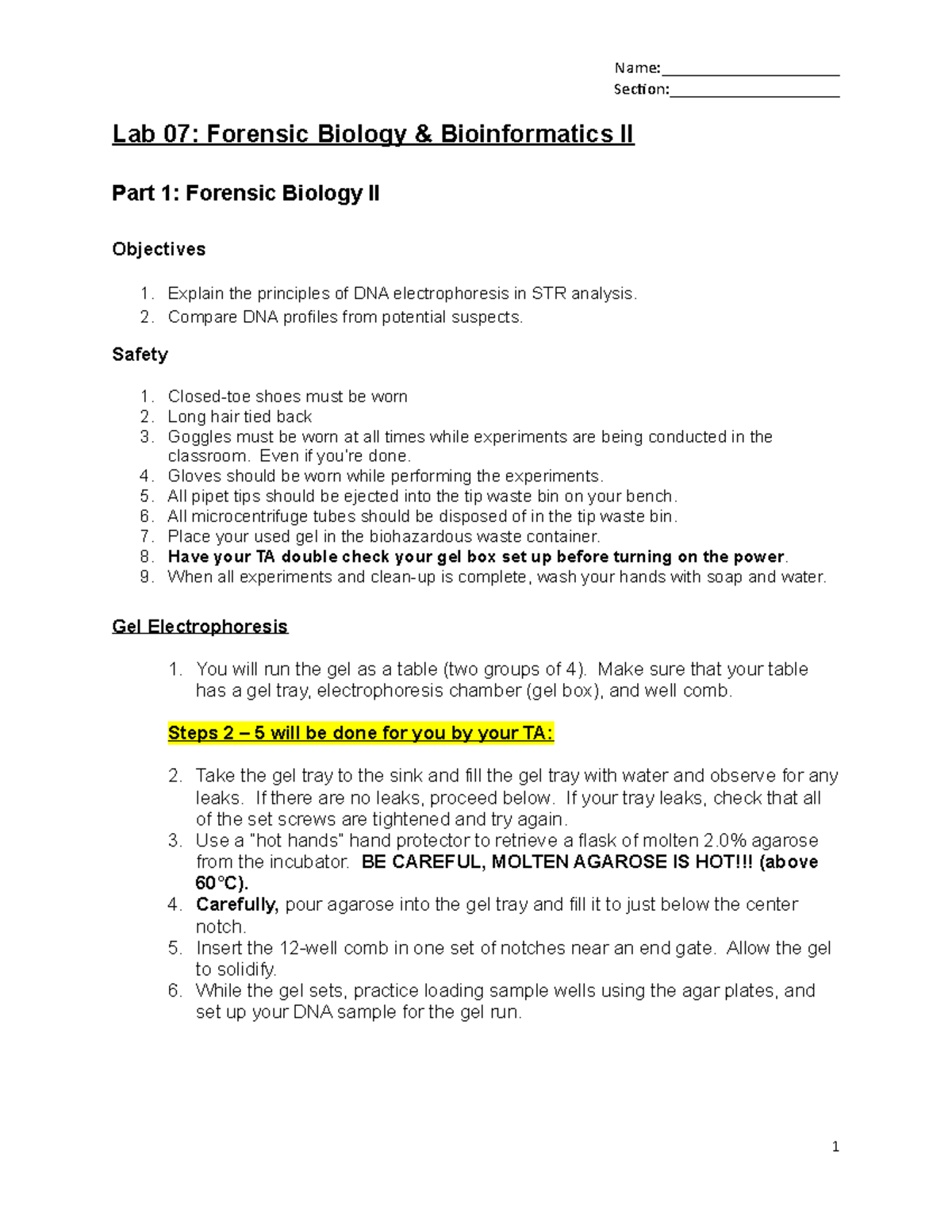 Forensic Biology Bioinformatics Iilab Protocolanddatasheet V3 Section Lab