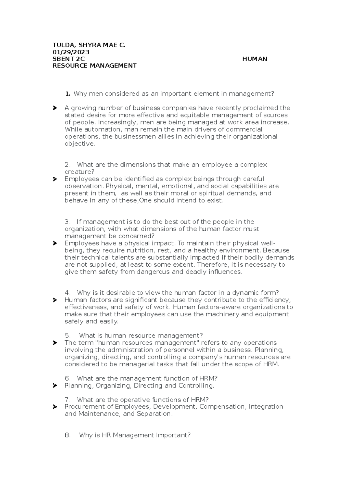 Human%20 Resource%20 Management%20-%20 Assignment - TULDA, SHYRA MAE C ...