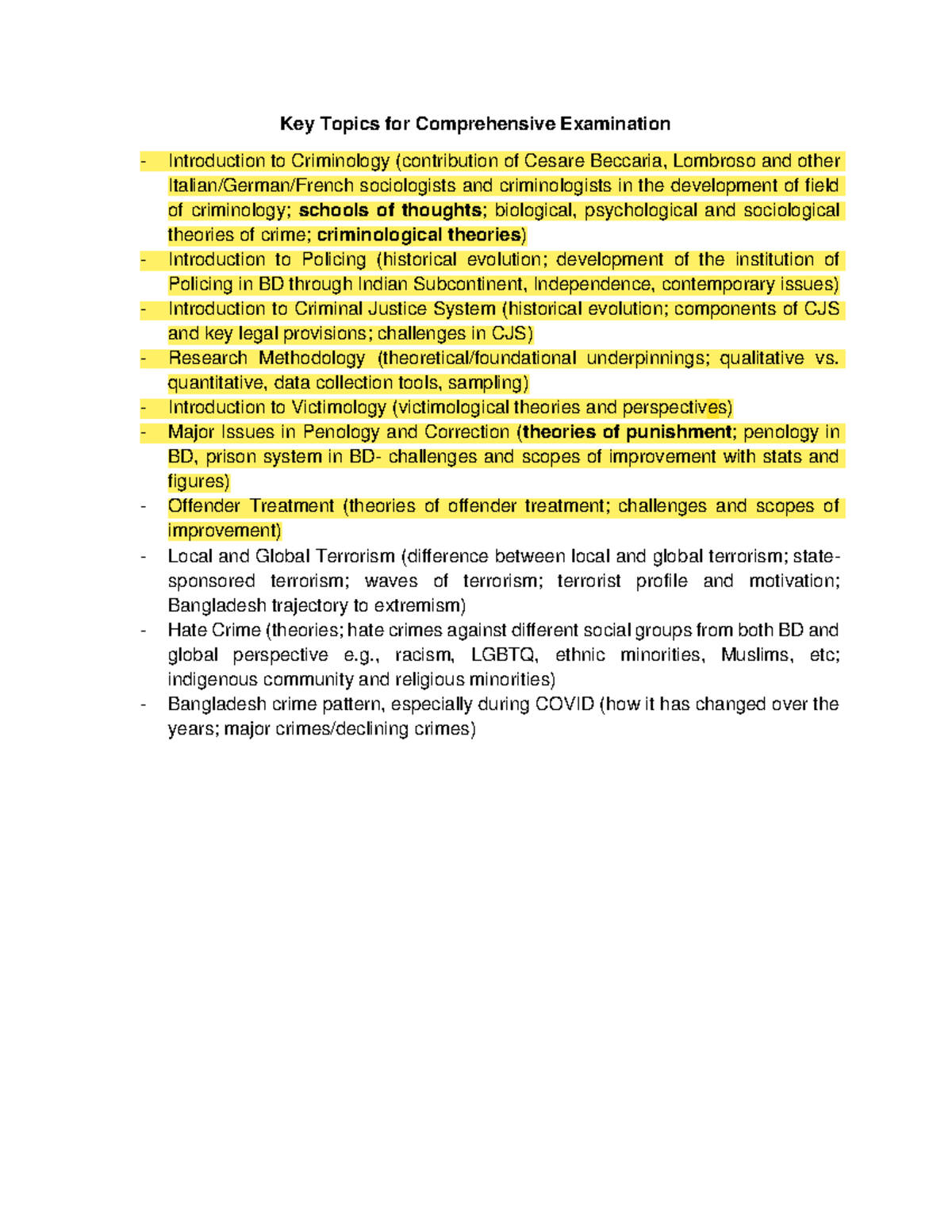 Comprehensive-guideline for exam - Key Topics for Comprehensive ...