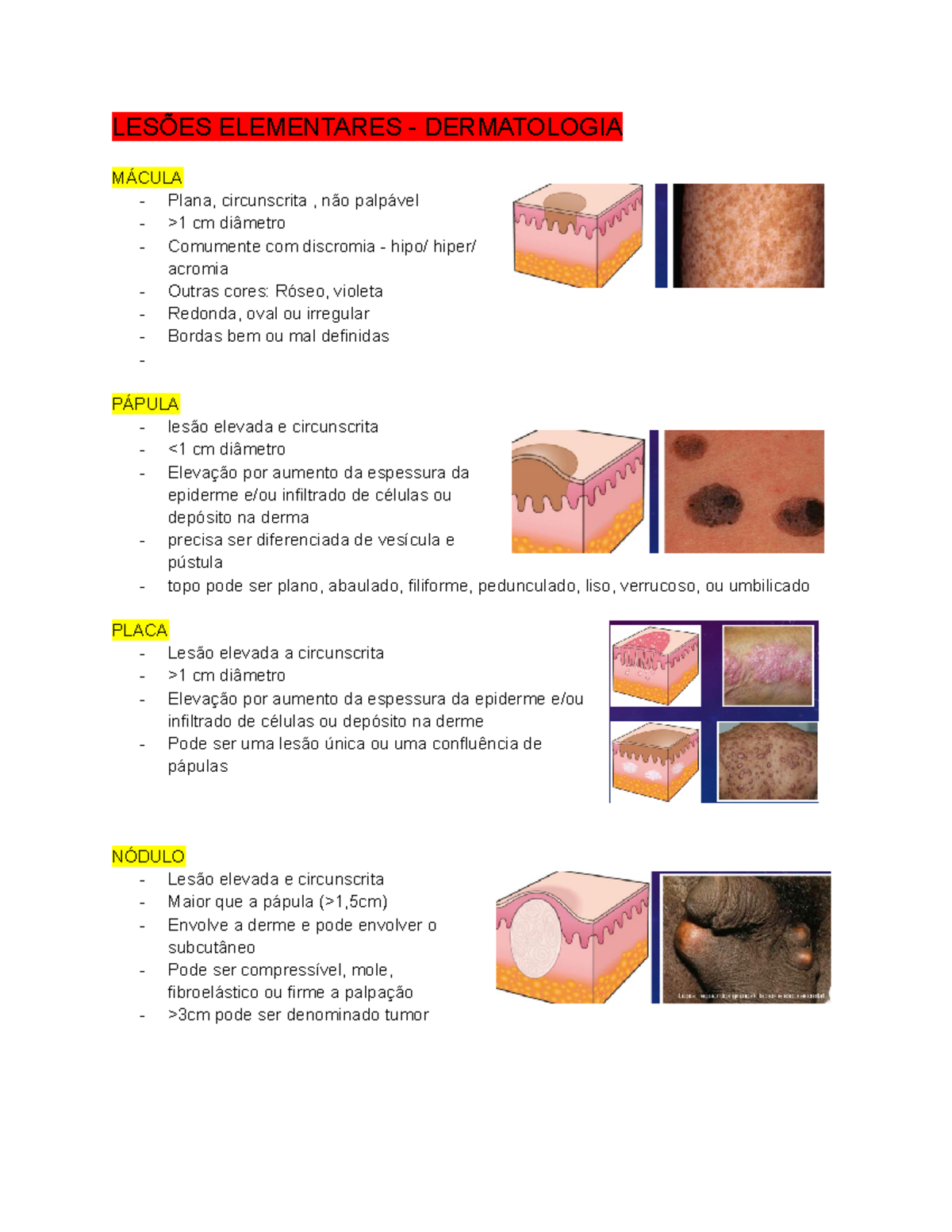 Lesões Elementares - Dermatologia - LESÕES ELEMENTARES - DERMATOLOGIA ...