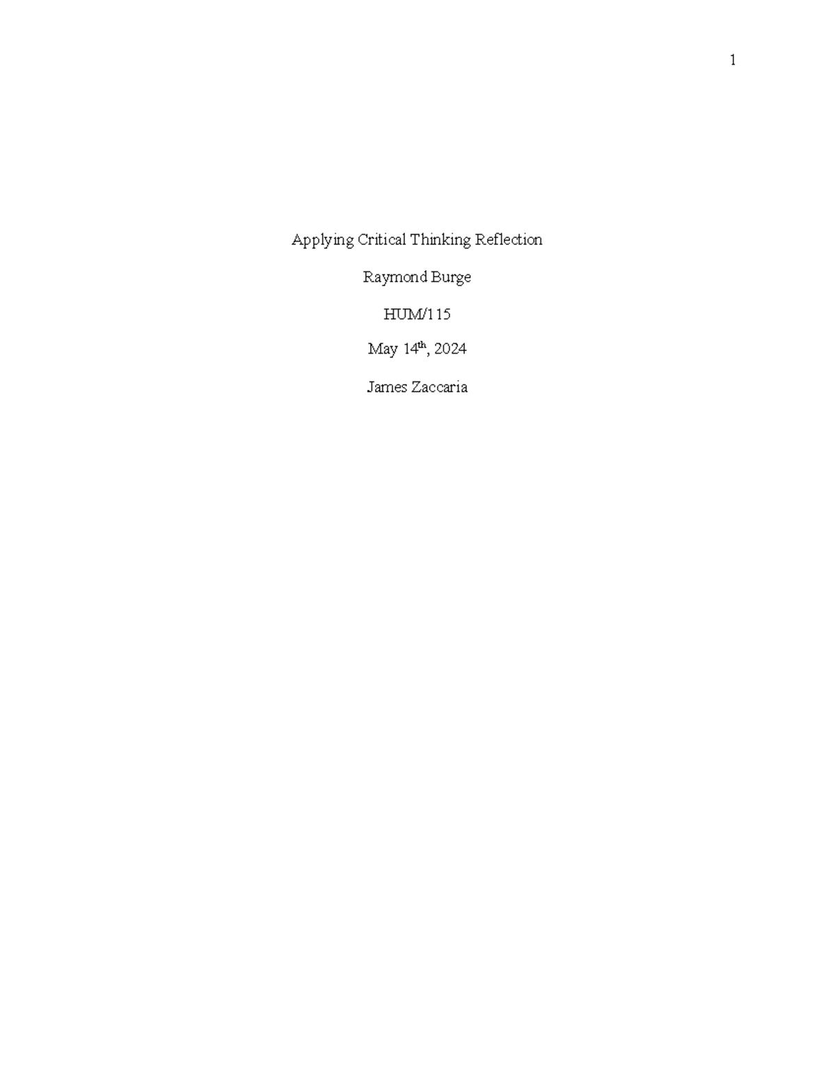 Applying Critical Thinking Reflection - When faced with challenges ...
