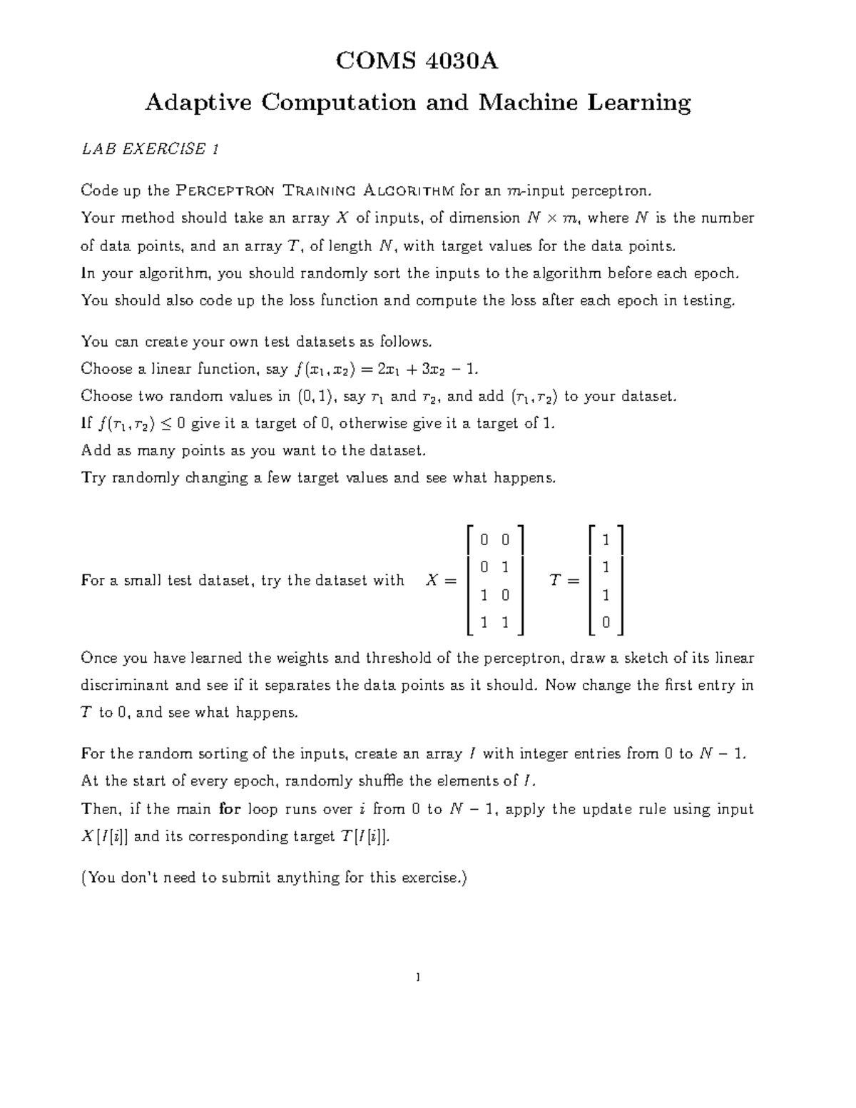 ACML Lab1 - COMS 4030A Adaptive Computation and Machine Learning LAB ...