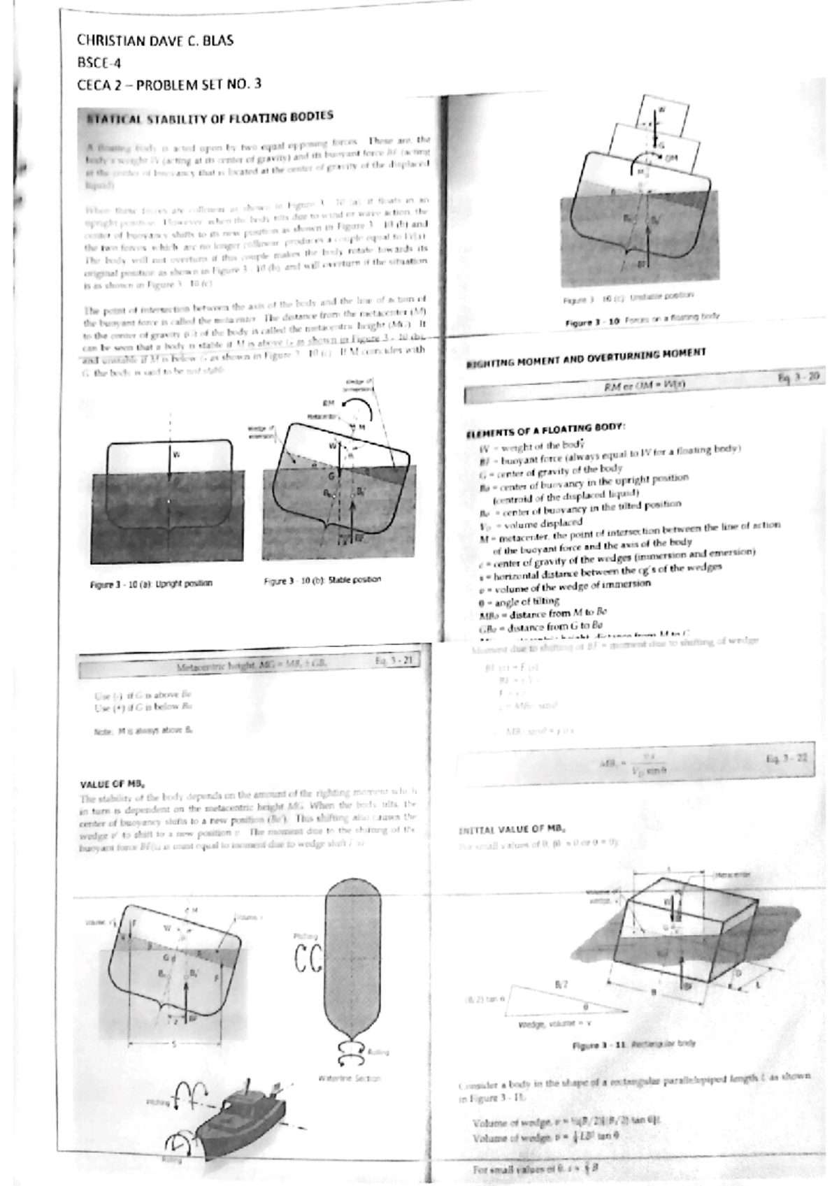 Hydraulics 2 - Practice Problems - CHRISTIAN DAVE C. BLAS CECA 2 ...