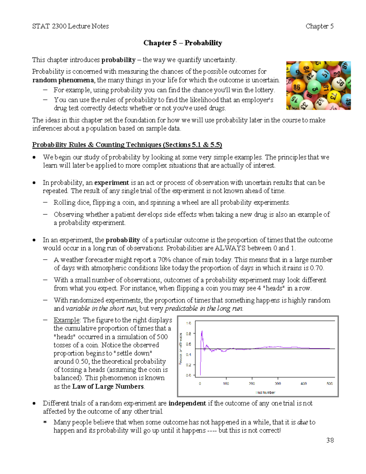 Chapter 5 Notes Fall 22 - Chapter 5 – Probability This chapter ...