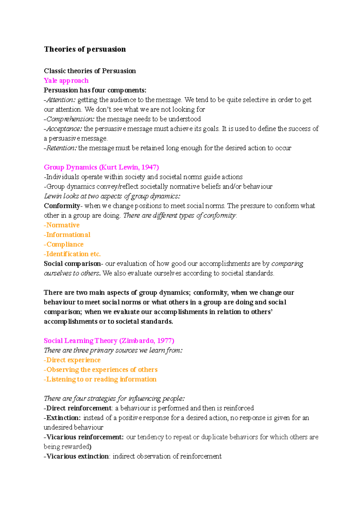 Lecture 4 - Donna Henson - Theories of persuasion Classic theories of ...