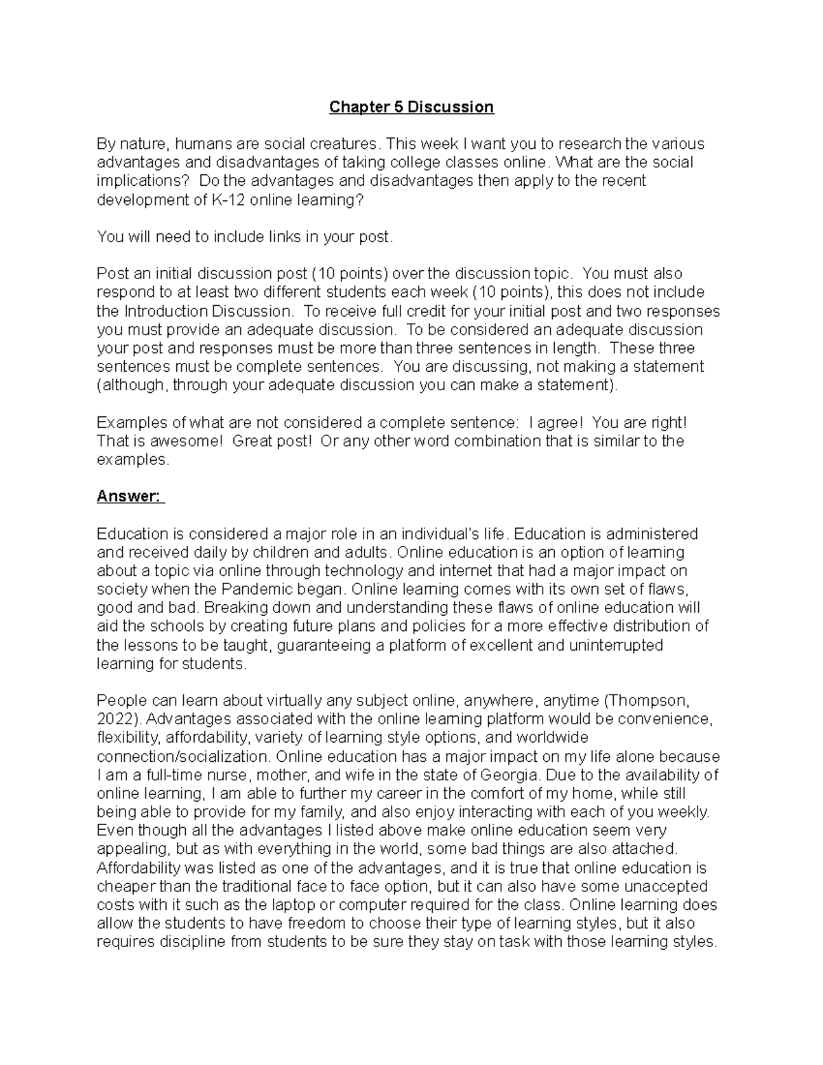 Chapter 5 Discussion - Chapter 5 Discussion By nature, humans are ...