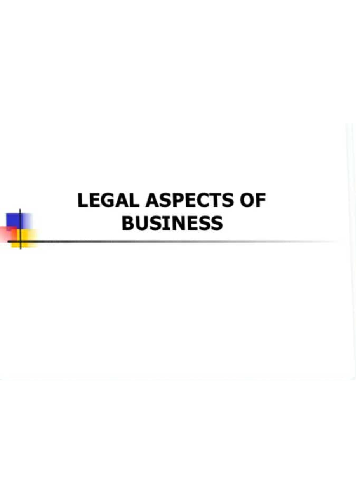 Legal aspects of business - masters in business administration - Studocu