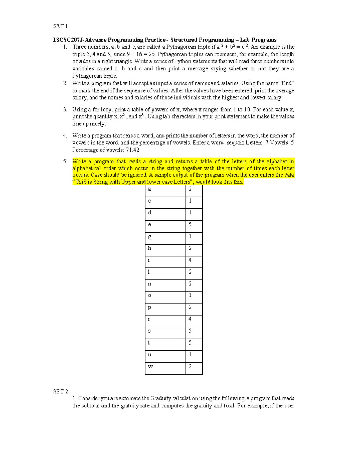 APP Week 1 - This the assignment for week 1 all questions - 18CSC207J ...