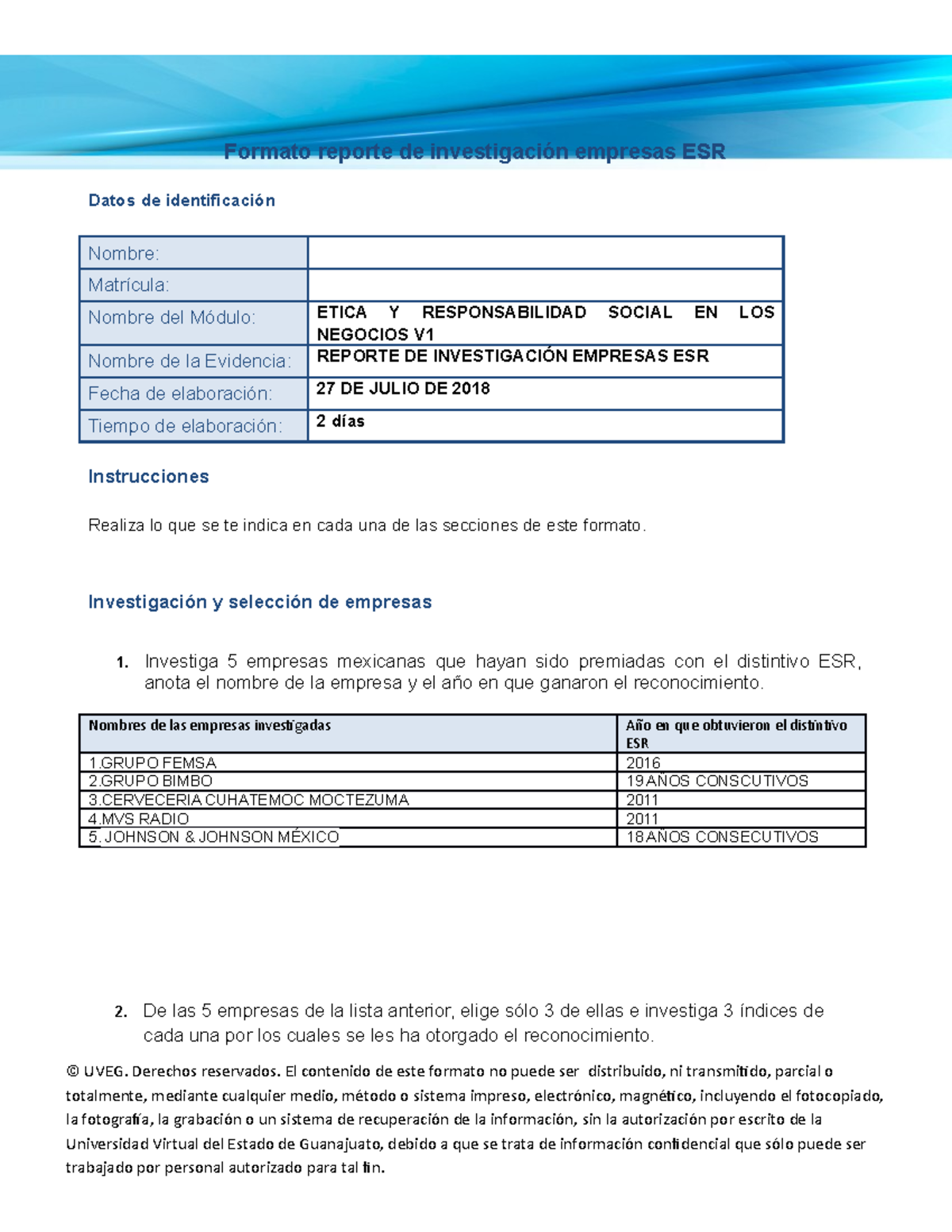 Reporte DE Investigacion - Formato reporte de investigación empresas ...