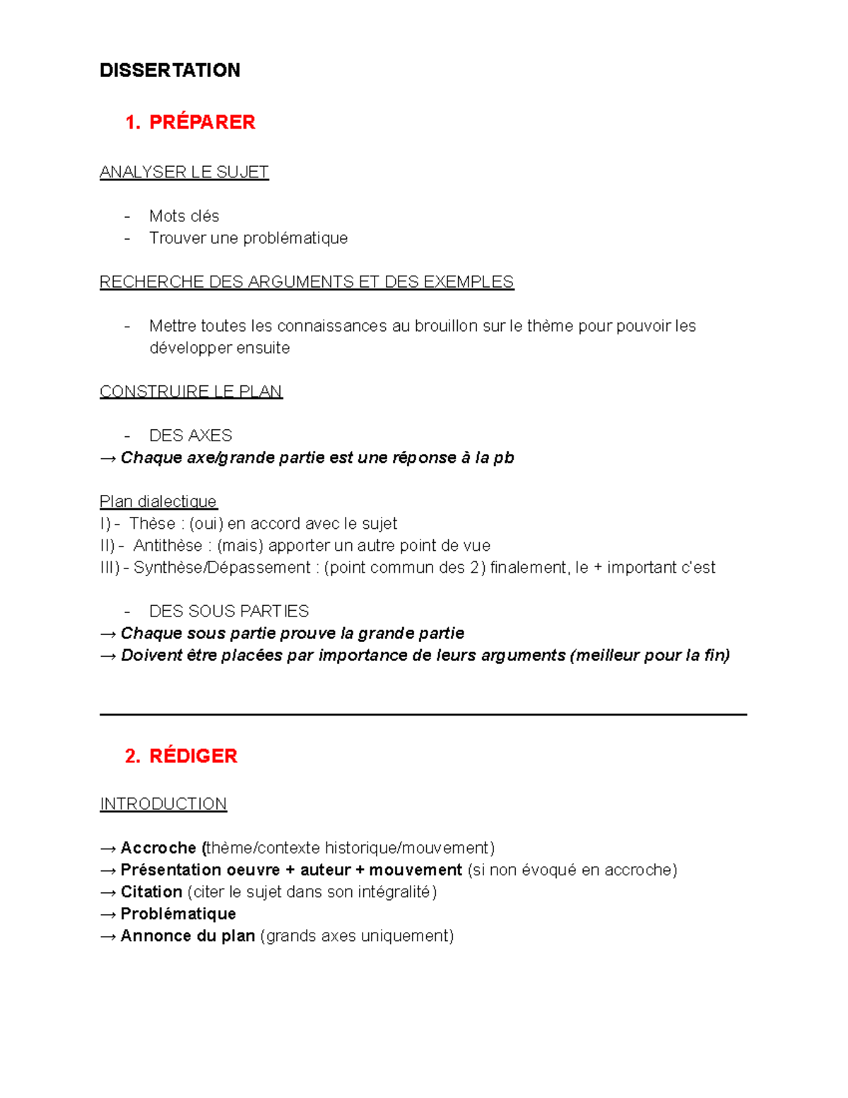 METhodologie - Dissertation - DISSERTATION 1. PRÉPARER ANALYSER LE ...