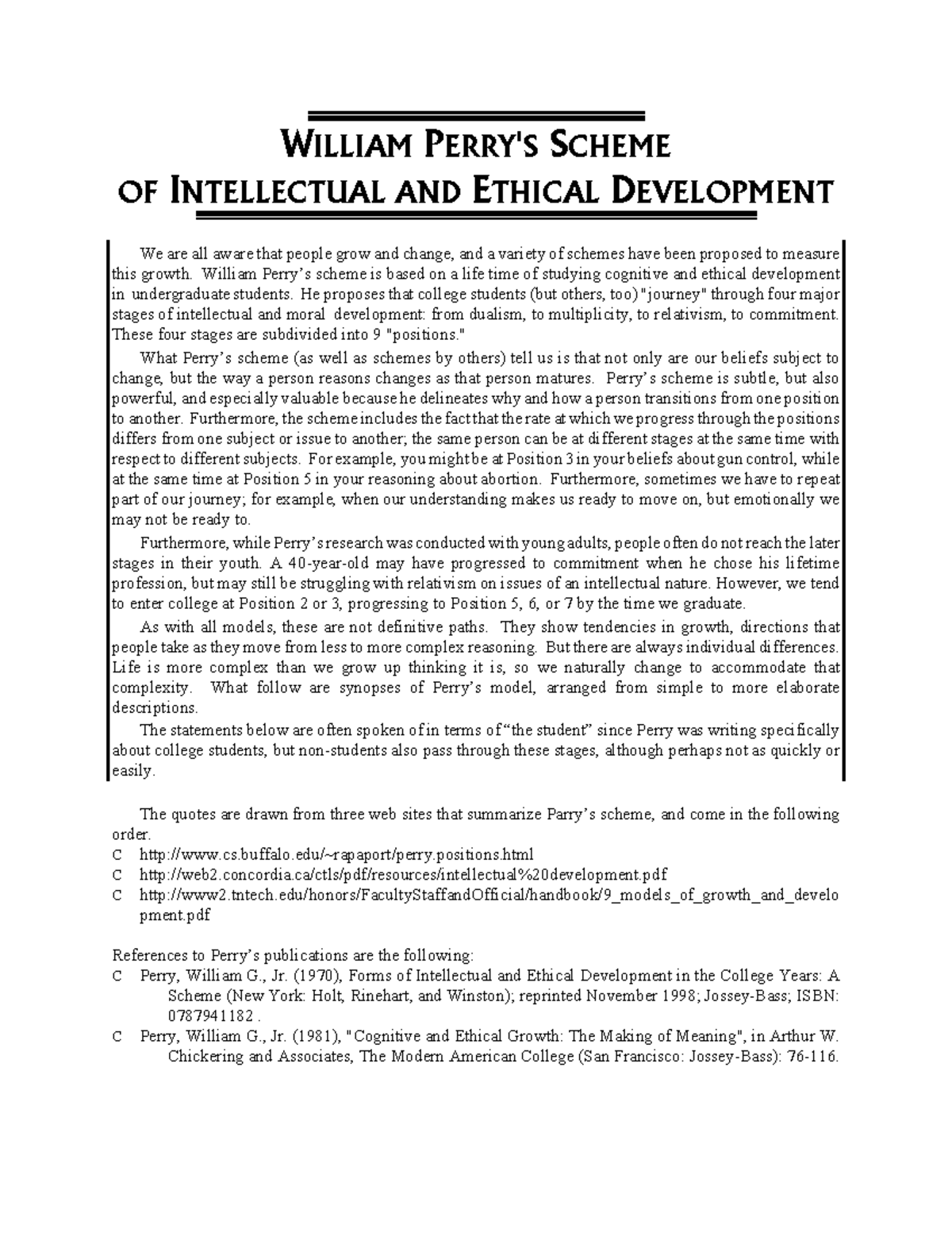 Willperry 21 - Summary Developmental psychology - WILLIAM PERRY'S ...