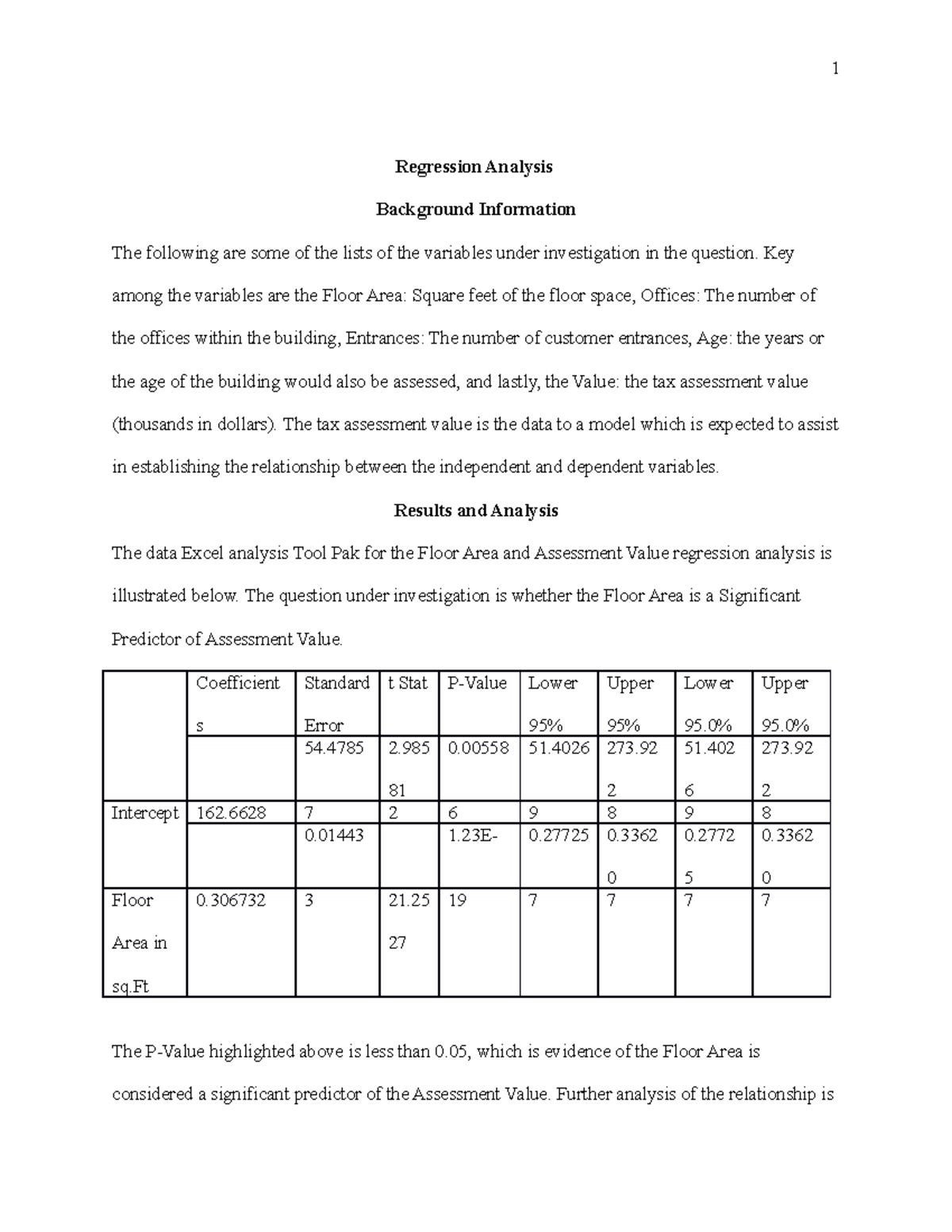 Regression Analysis - The assignments are meant to assist other studies to understand the topic ...