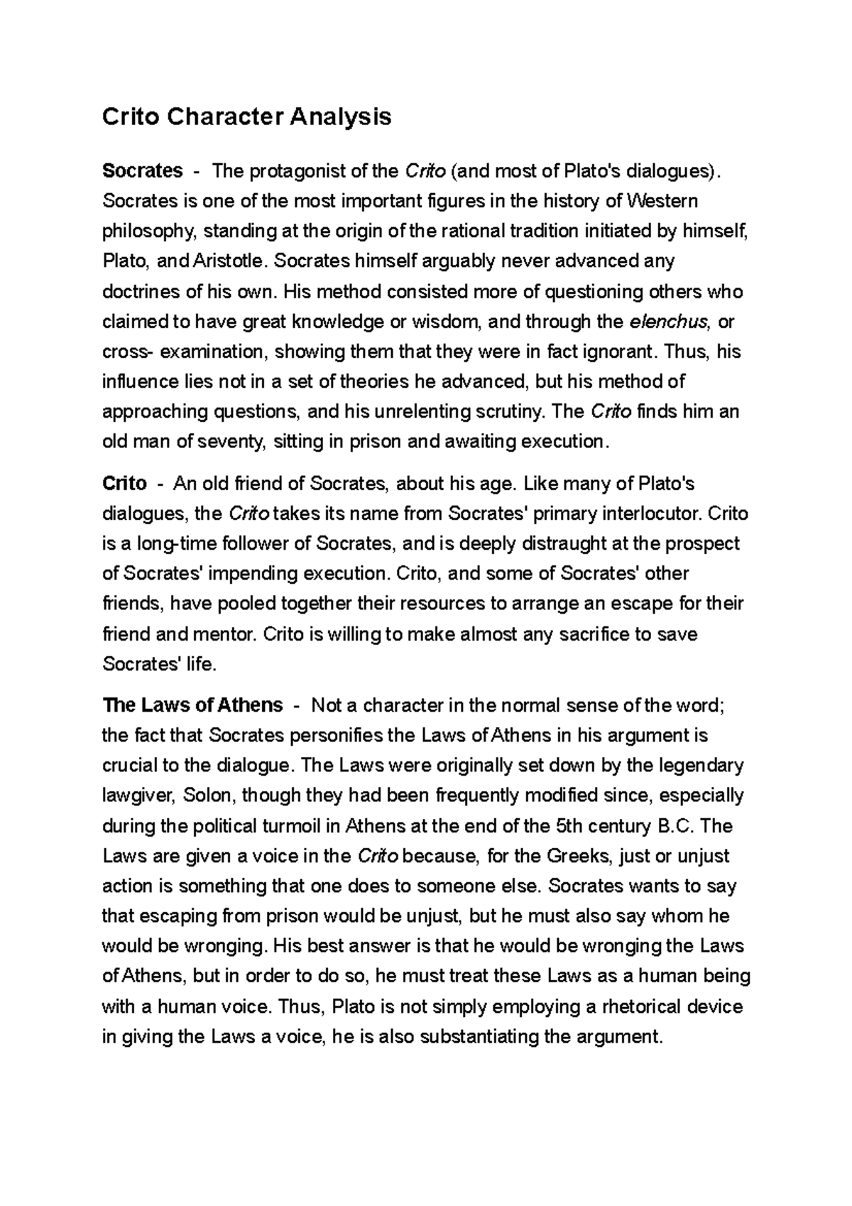 Crito Character Analysis - Absalom, Absalom - Crito Character Analysis ...