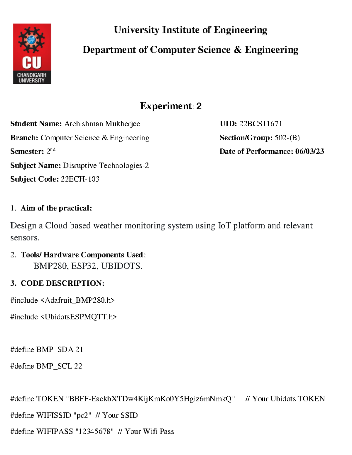 DT-2 - Department of Computer Science & Engineering Experiment: 2 ...