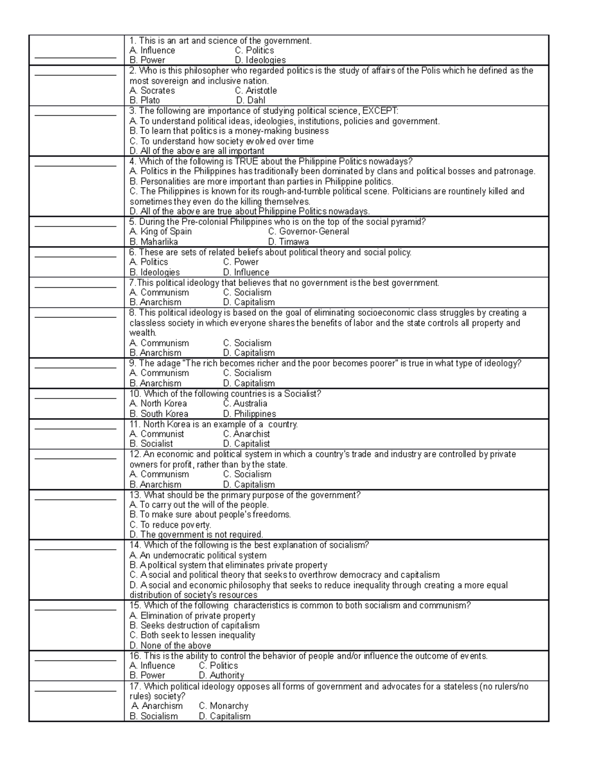 PPG 1st Quarter Exam - _________________ This is an art and science of ...