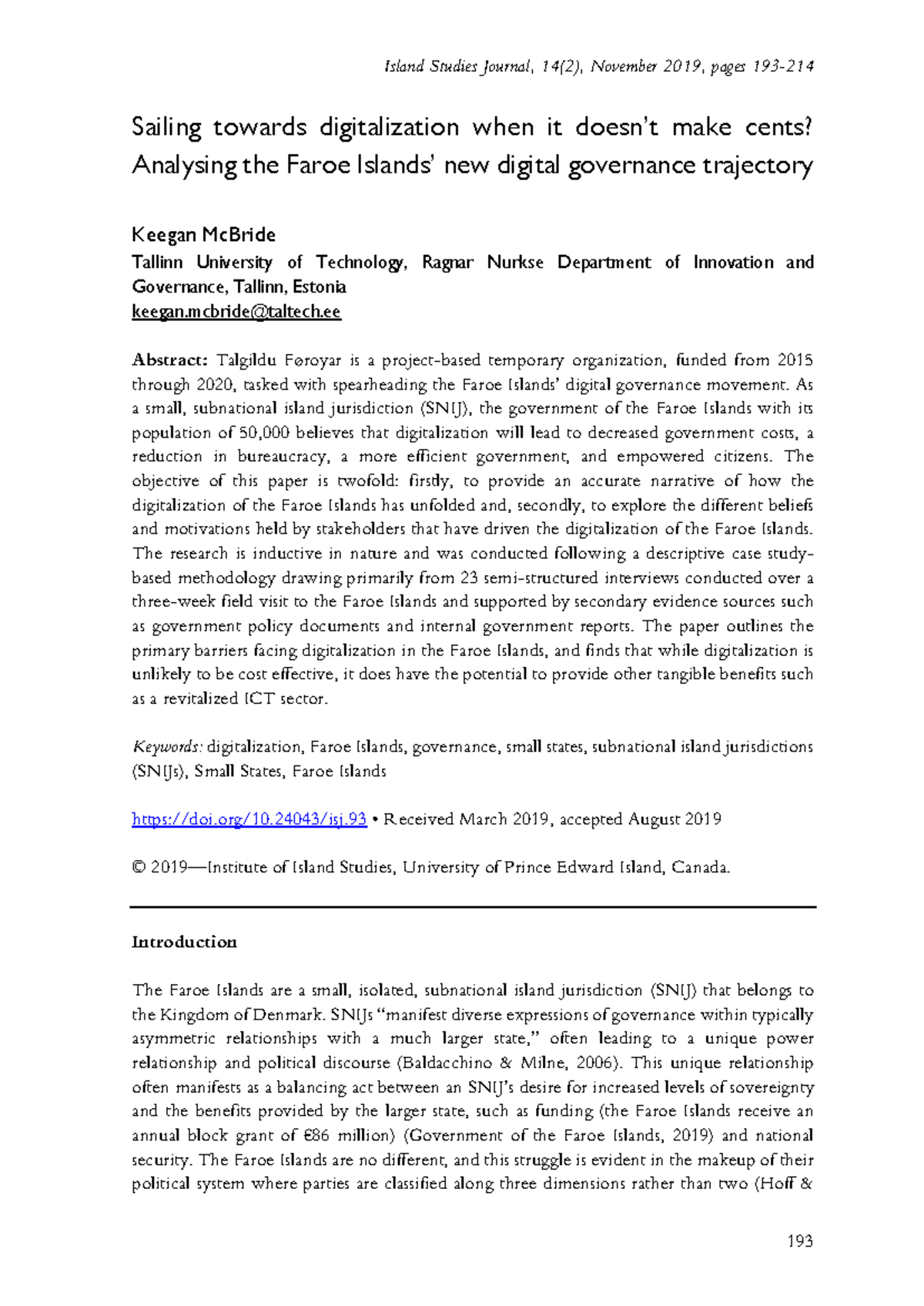 Mg 214 readings - To guide students in their assignment - Island Studies Journal, 14(2 ...