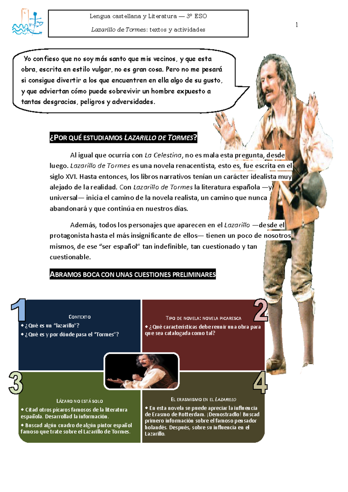 Lazarillo de Tormes - Textos y actividades - 1 Lazarillo de Tormes ...