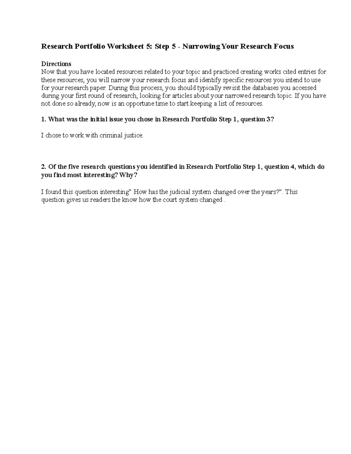 ENC1102 Research Portfolio 5 Worksheet 5 - Research Portfolio Worksheet ...