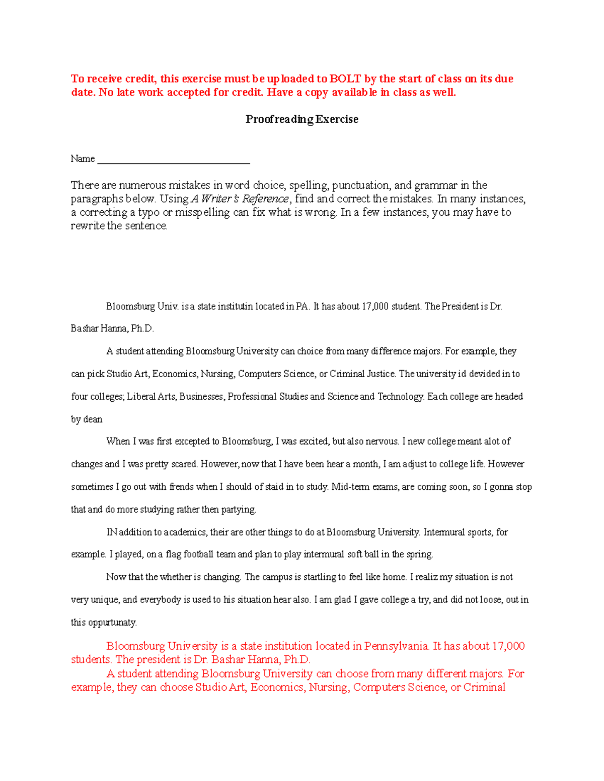 Ex. 3 - Proofreading - To receive credit, this exercise must be ...