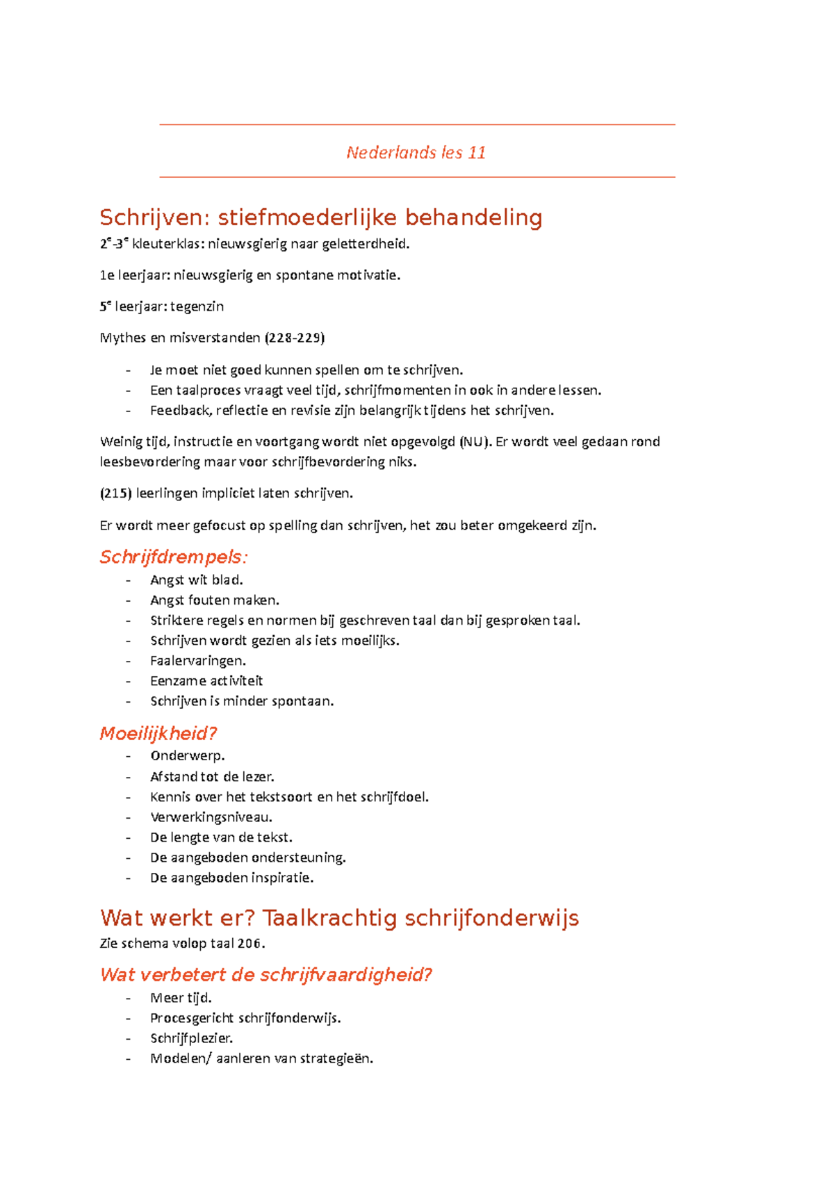 Nederlands les 11 - Kort inhoud les 11 - Arteveldehogeschool - Studocu