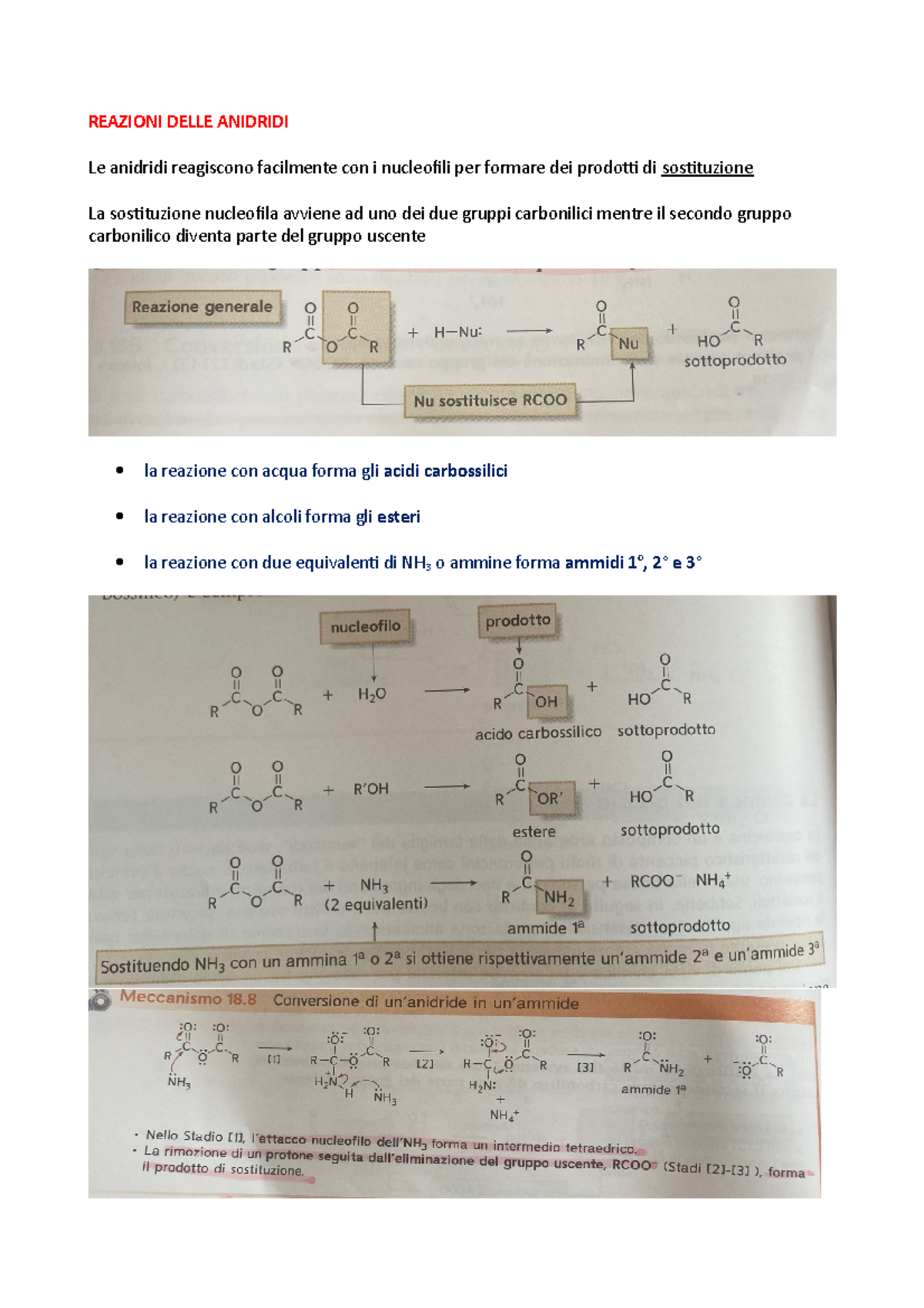 Reazioni Delle Anidridi - REAZIONI DELLE ANIDRIDI Le anidridi ...