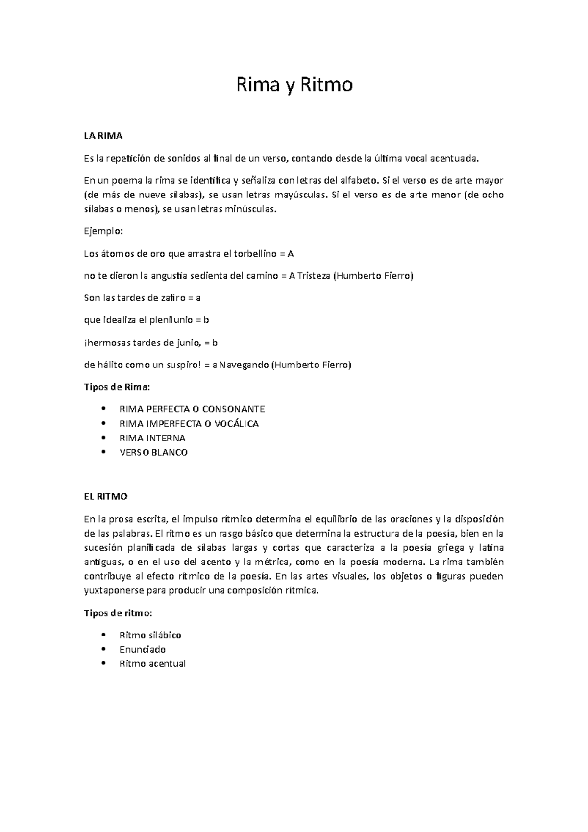 Rima y Ritmo - nada - Rima y Ritmo LA RIMA Es la repetición de sonidos ...