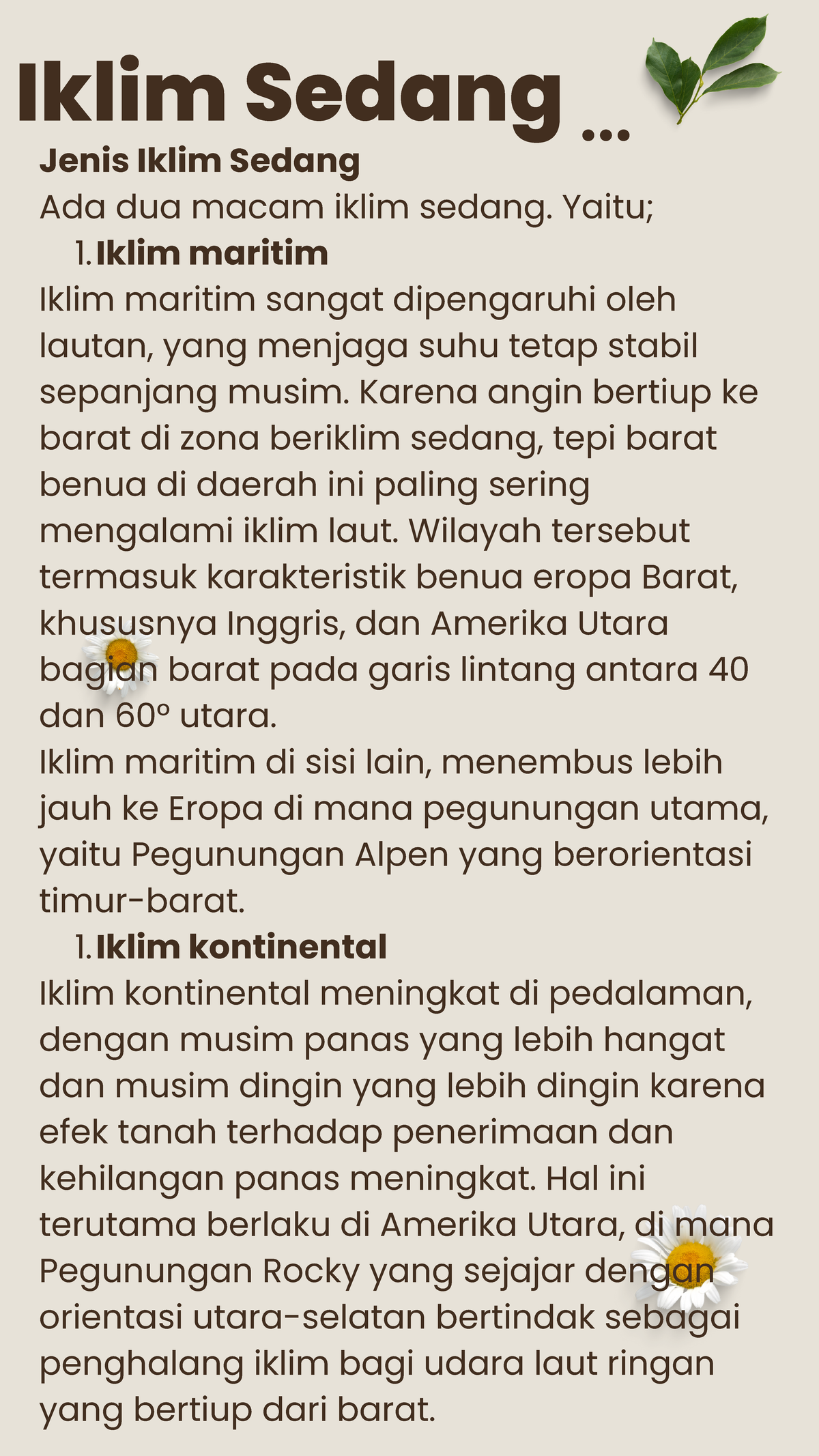 28. jenis iklim sedang - Iklim maritim Iklim kontinental Jenis Iklim ...
