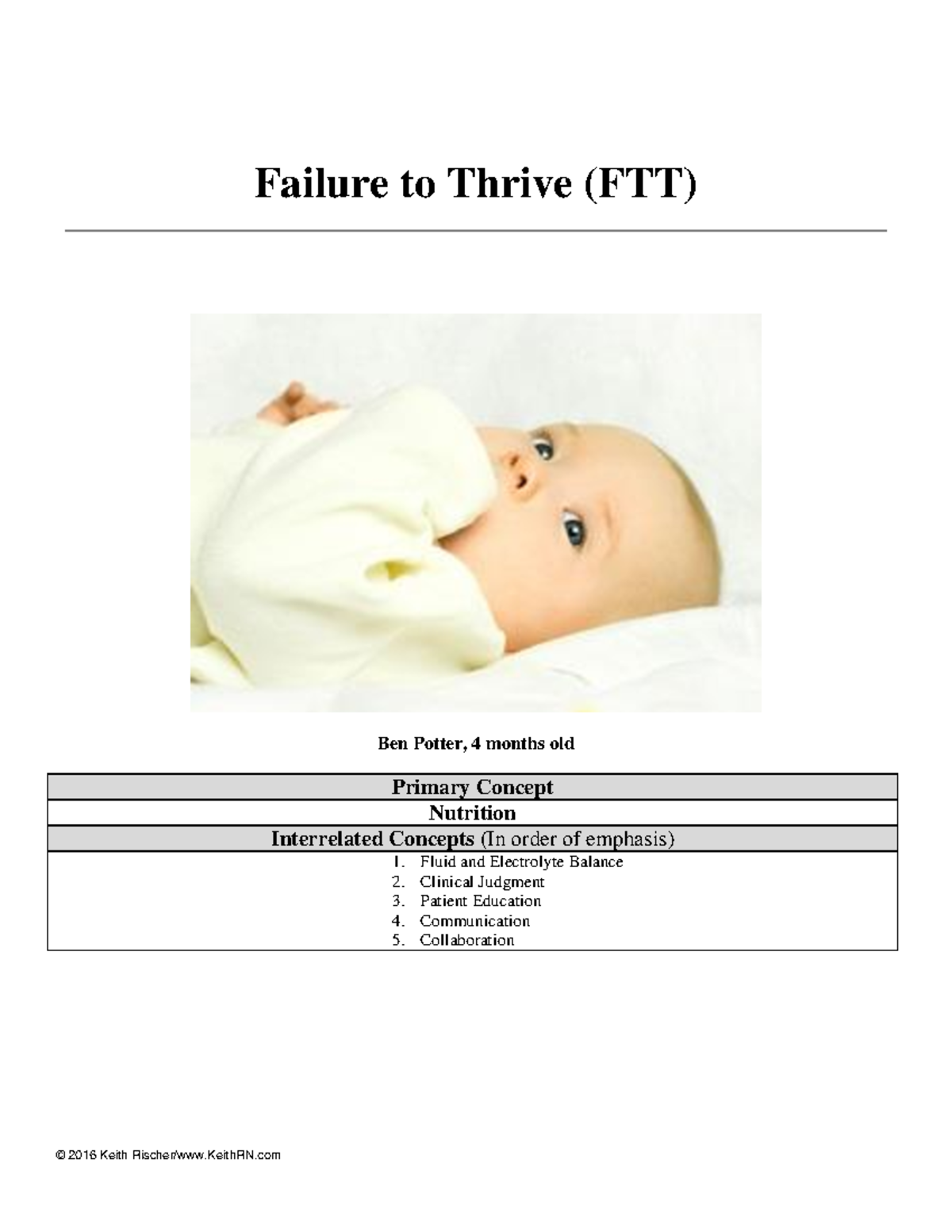 Student-FTT- Rapid Reasoning - Failure to Thrive (FTT) Ben Potter, 4 ...