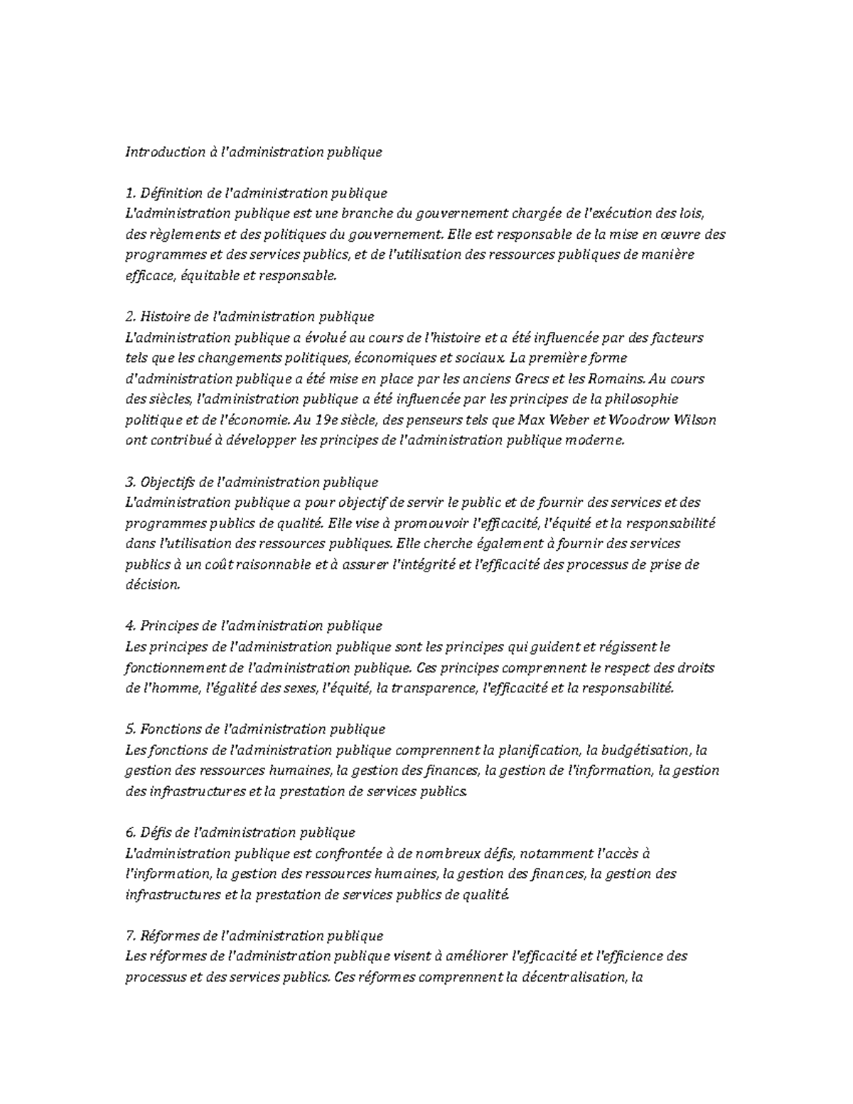 Public Administration Study Notes - Introduction à l'administration ...