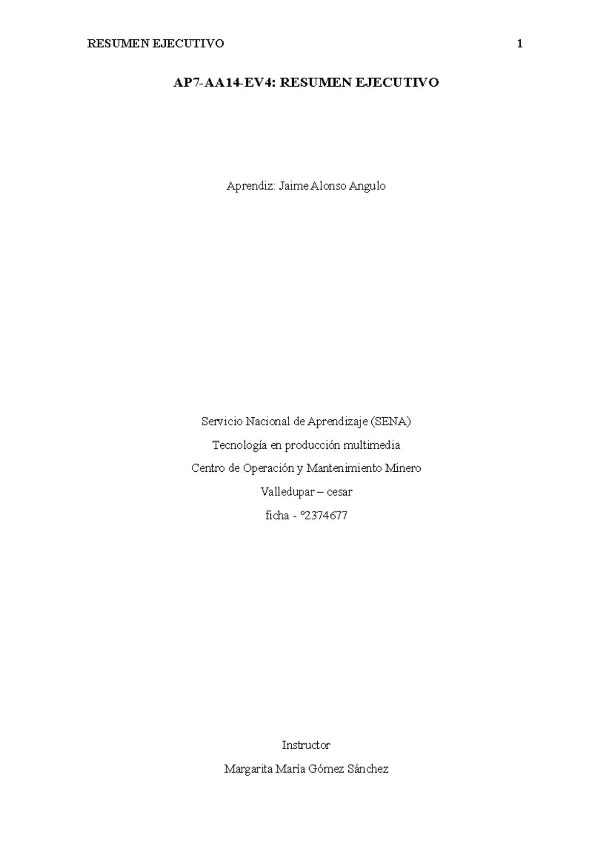 AP7-AA14-EV4 Resumen Ejecutivo - AP7-AA14-EV4: RESUMEN EJECUTIVO ...