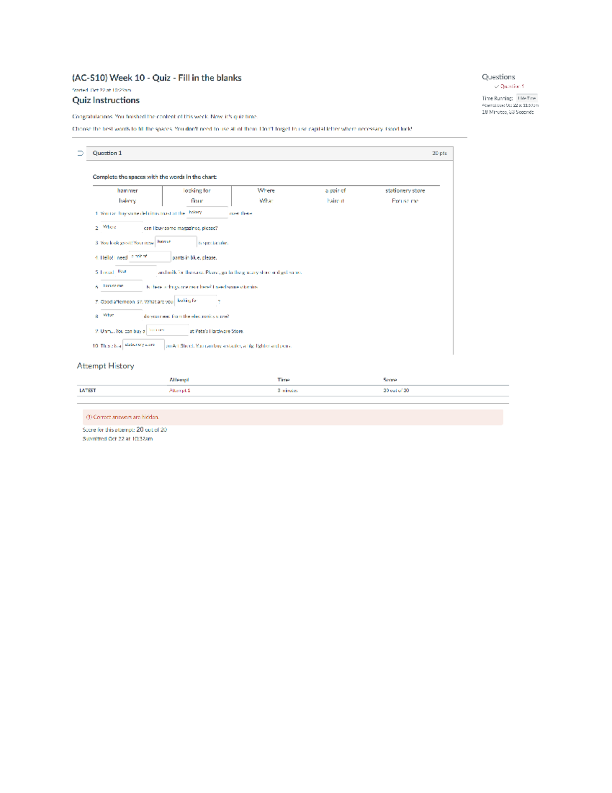 (AC-S10) Week 10 - Quiz - Fill in the blanks - Ingles II - Studocu