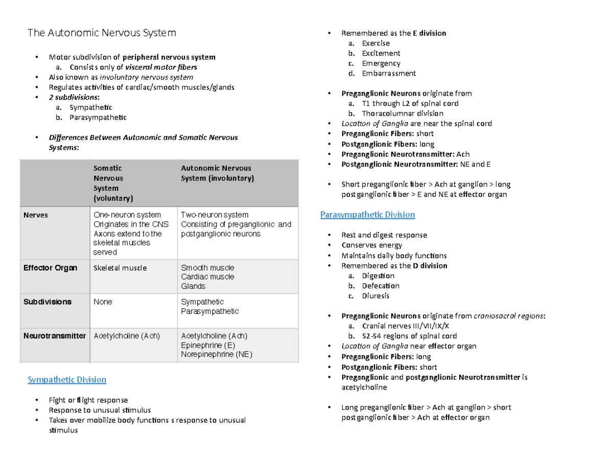 ANAT 1053 Test 2 - The Nervous System Part 2, The Respiratory System ...