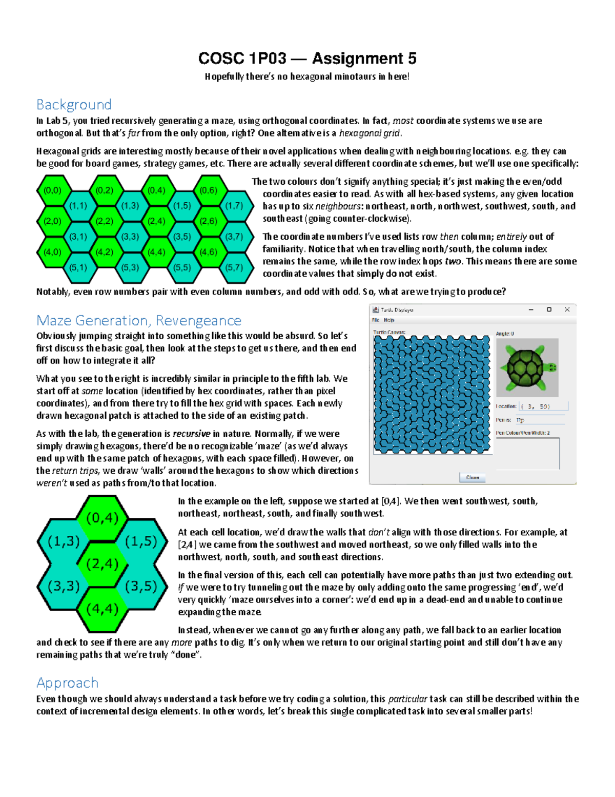 Assign 5 to work on - COSC 1P03 — Assignment 5 Hopefully there’s no ...