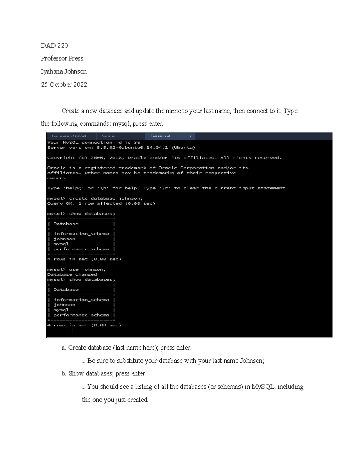 1 4 Lab Practicing Query Language In Codio Copy 2 Dad 220 Professor Press Iyahana