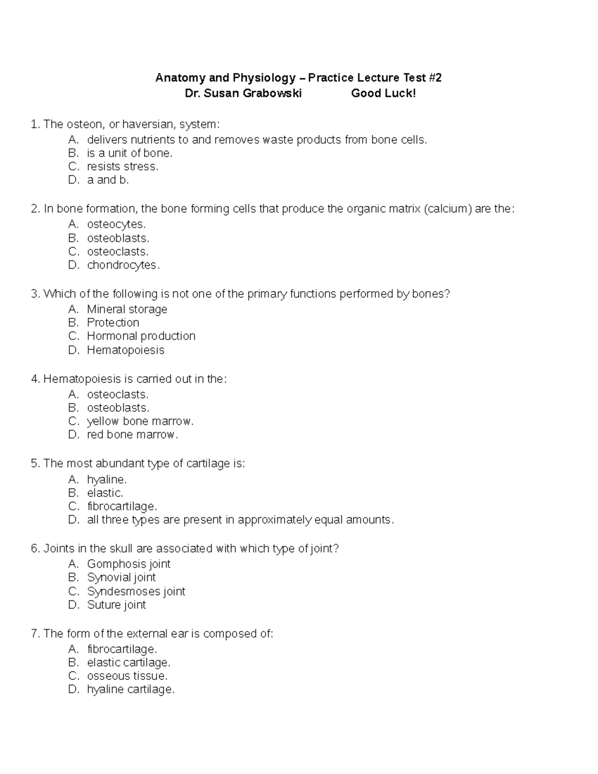 Biol 240 A P I Lecture Practice test 2 online 2013 1 - Anatomy and ...