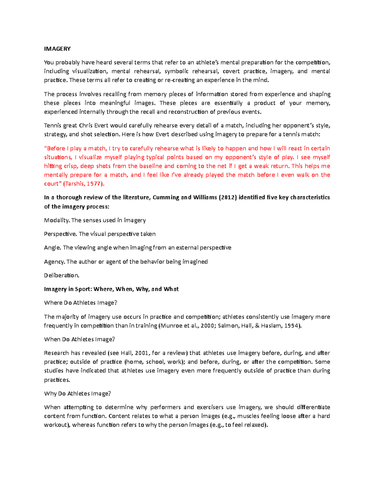 Imagery - study well - IMAGERY You probably have heard several terms ...