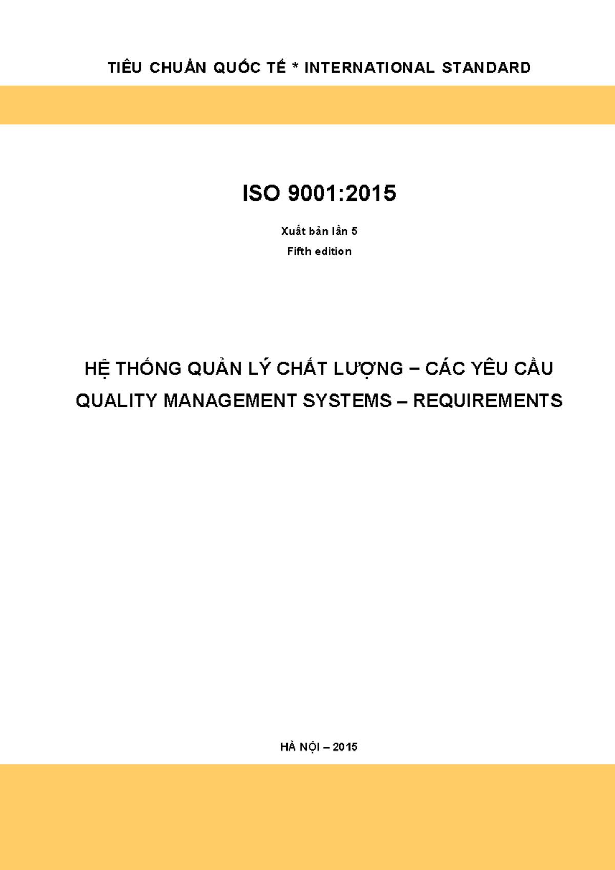 ISO 9001 2015 (VE) v1.2 - ISO 9001 2015 - TIÊU CHUẨN QUỐC TẾ * INTERNATIONAL STANDARD ISO 9001 ...